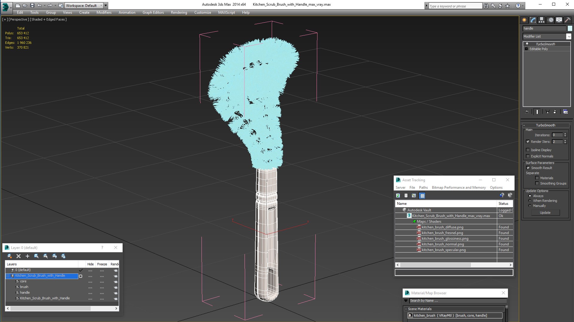 Kitchen scrub brush handle 3D model - TurboSquid 1681716