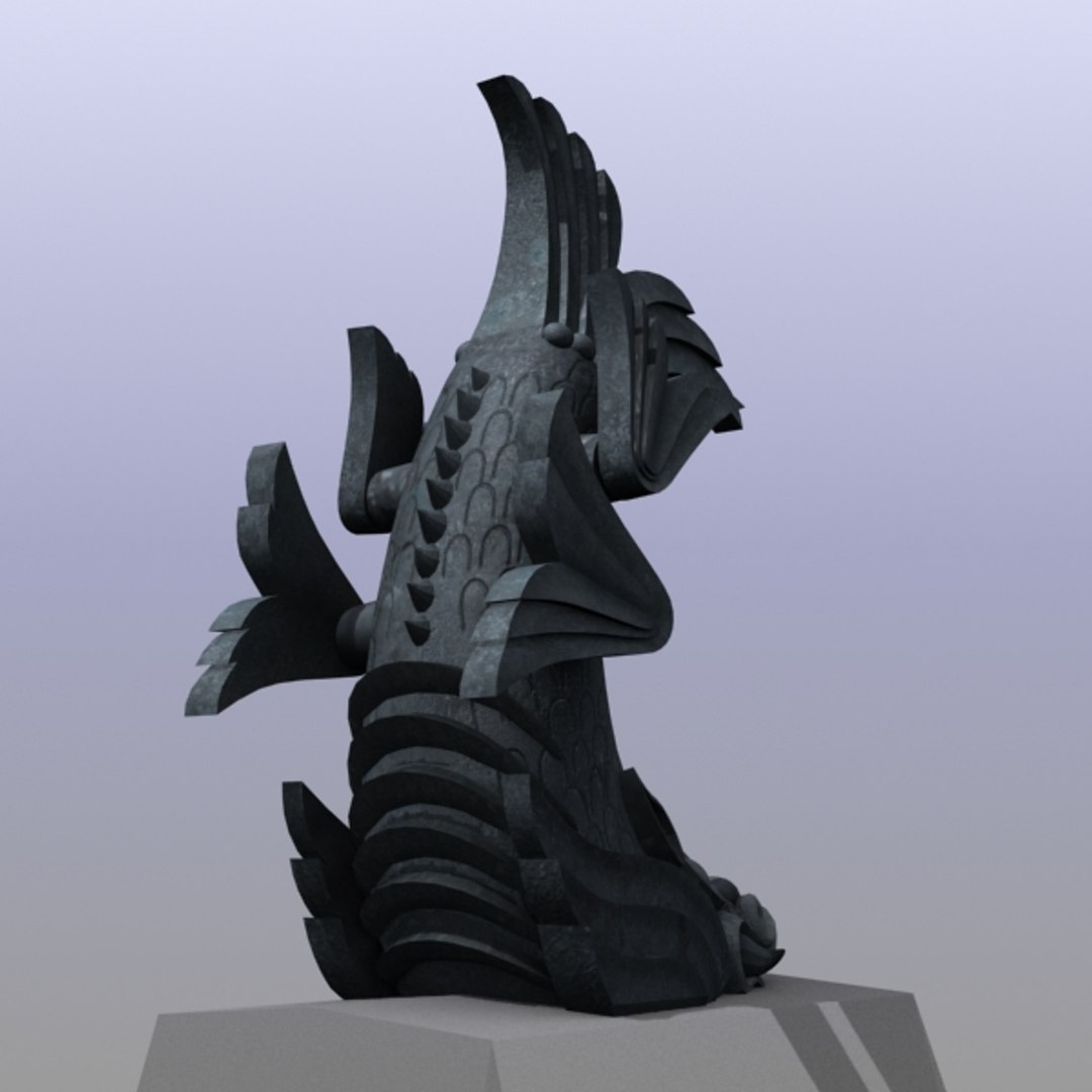 3d Model Shachihoko Japanese Roof