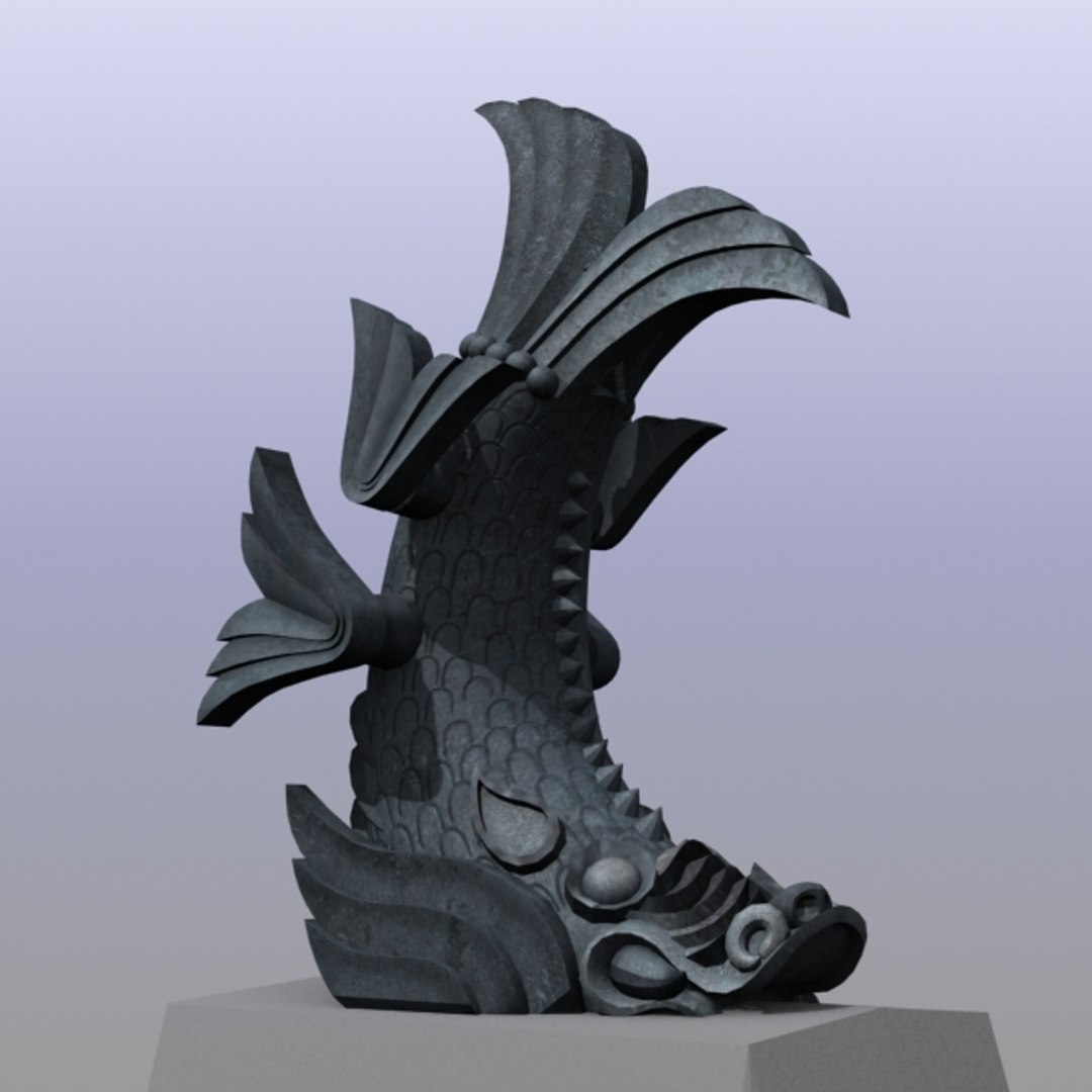 3d Model Shachihoko Japanese Roof