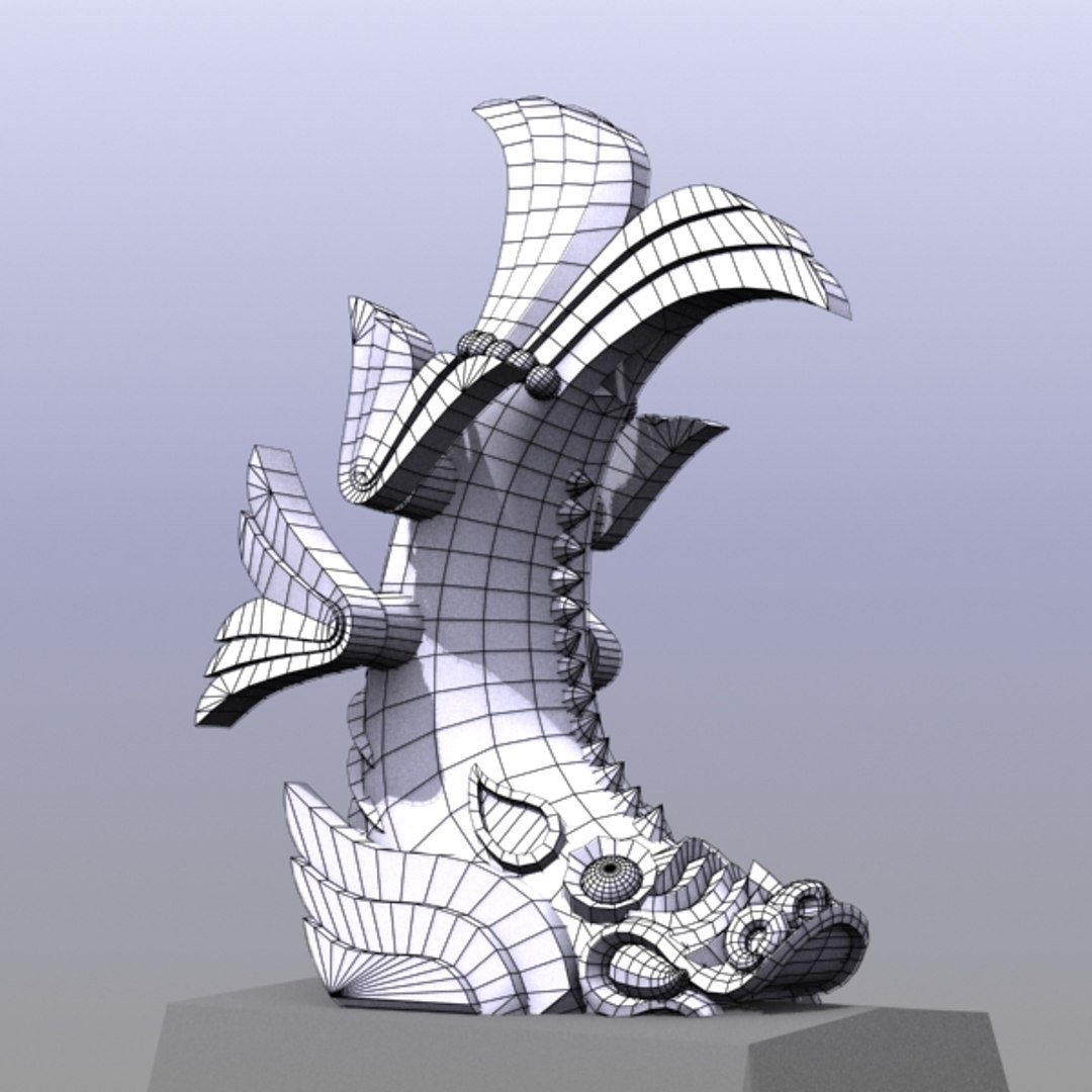 3d Model Shachihoko Japanese Roof