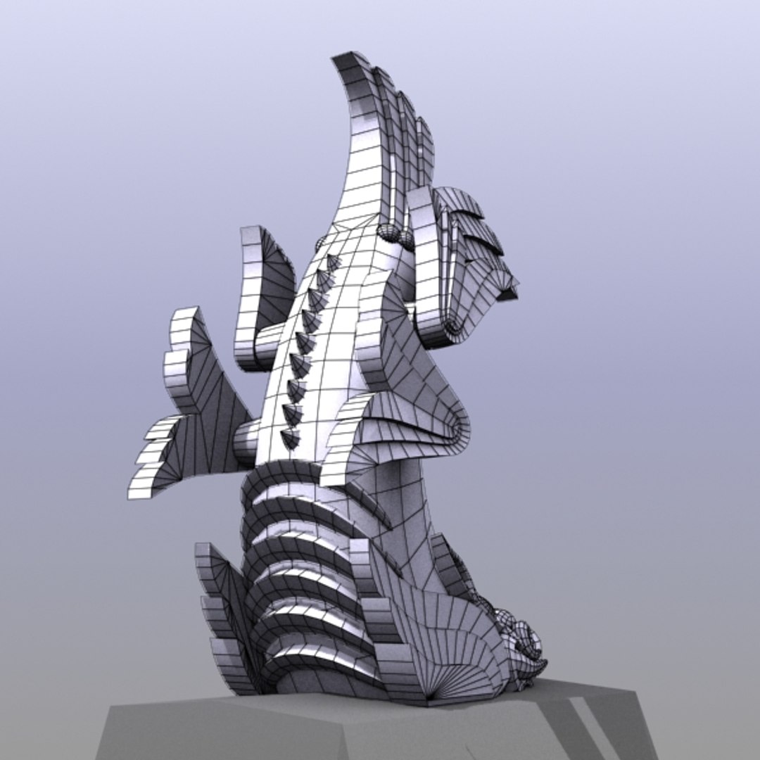 3d Model Shachihoko Japanese Roof
