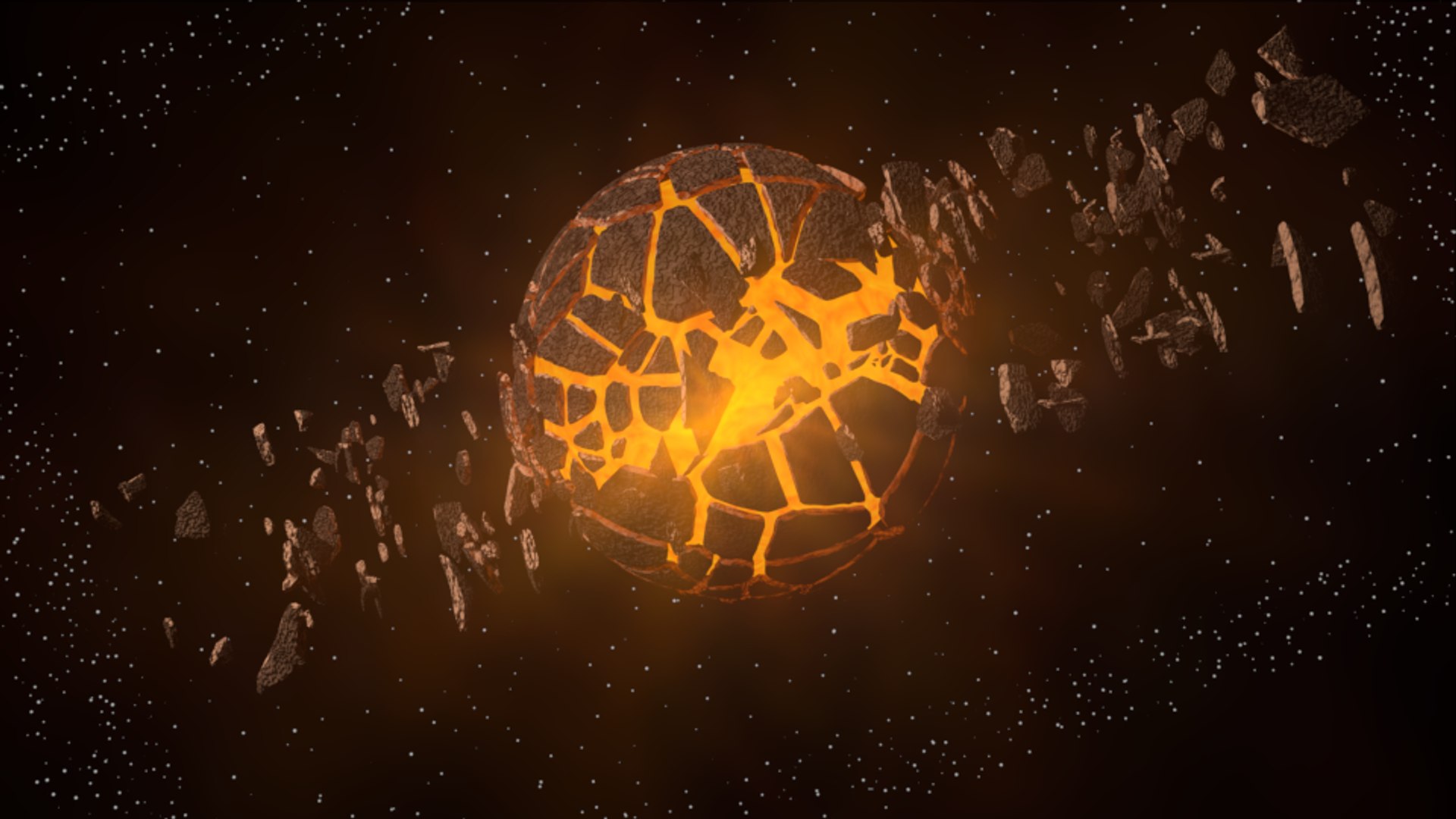Exploding Planet 3d Model