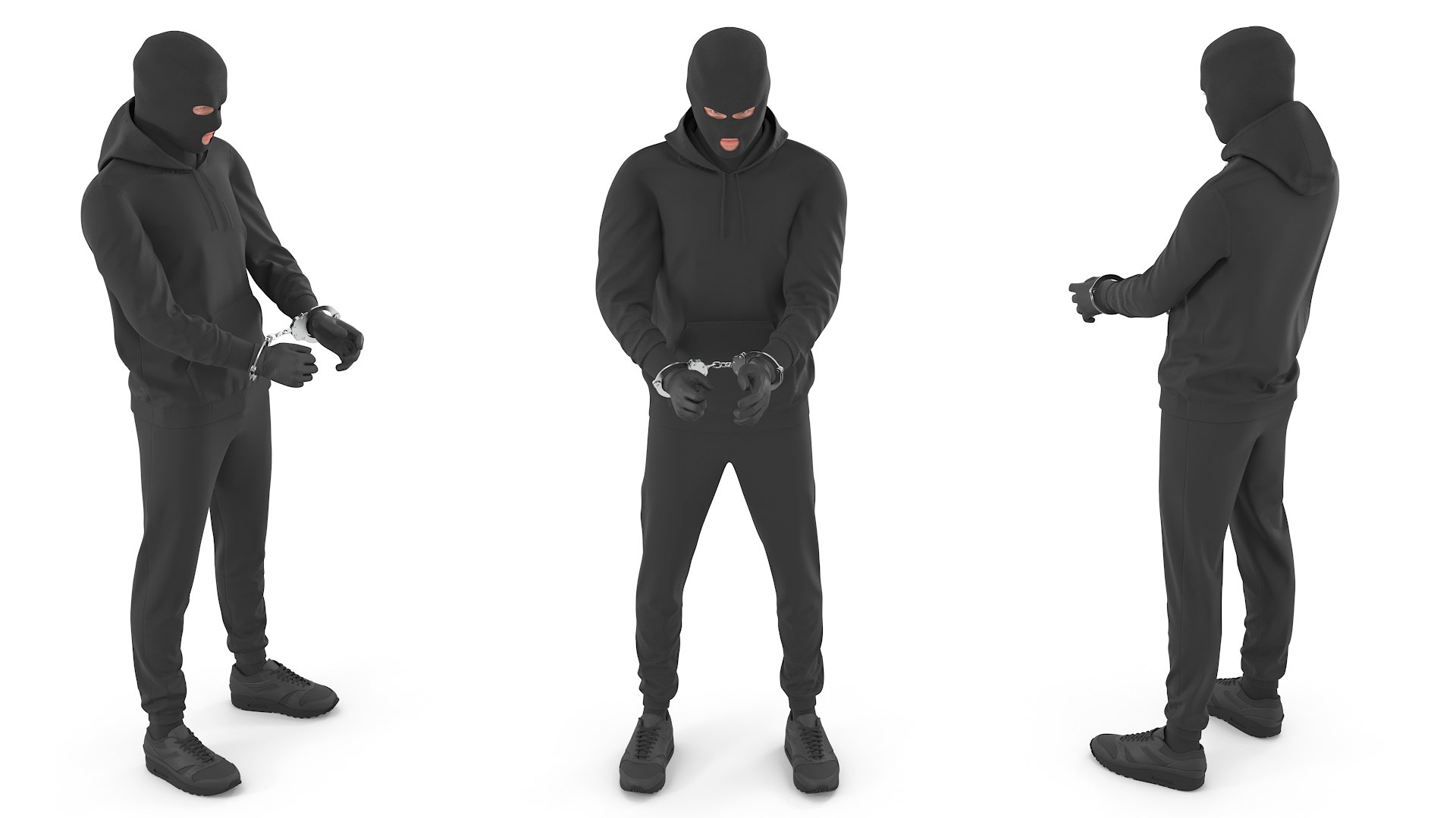 3D Robber In Handcuffs With SWAT Officer Model - TurboSquid 2337705