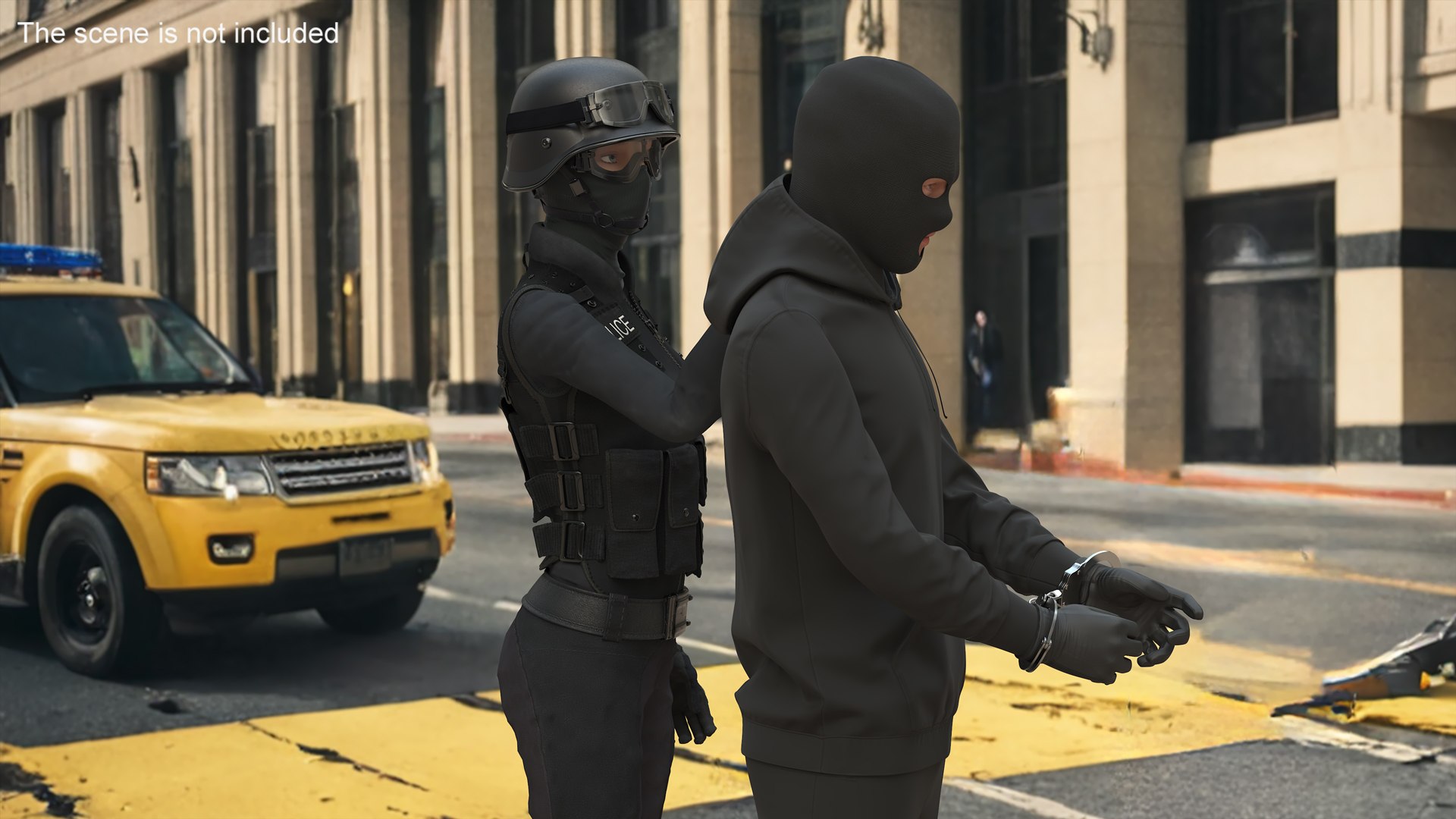 3D Robber In Handcuffs With SWAT Officer Model - TurboSquid 2337705