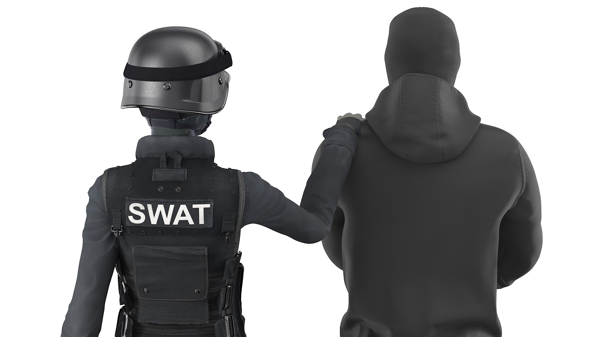 3D Robber In Handcuffs With SWAT Officer Model - TurboSquid 2337705