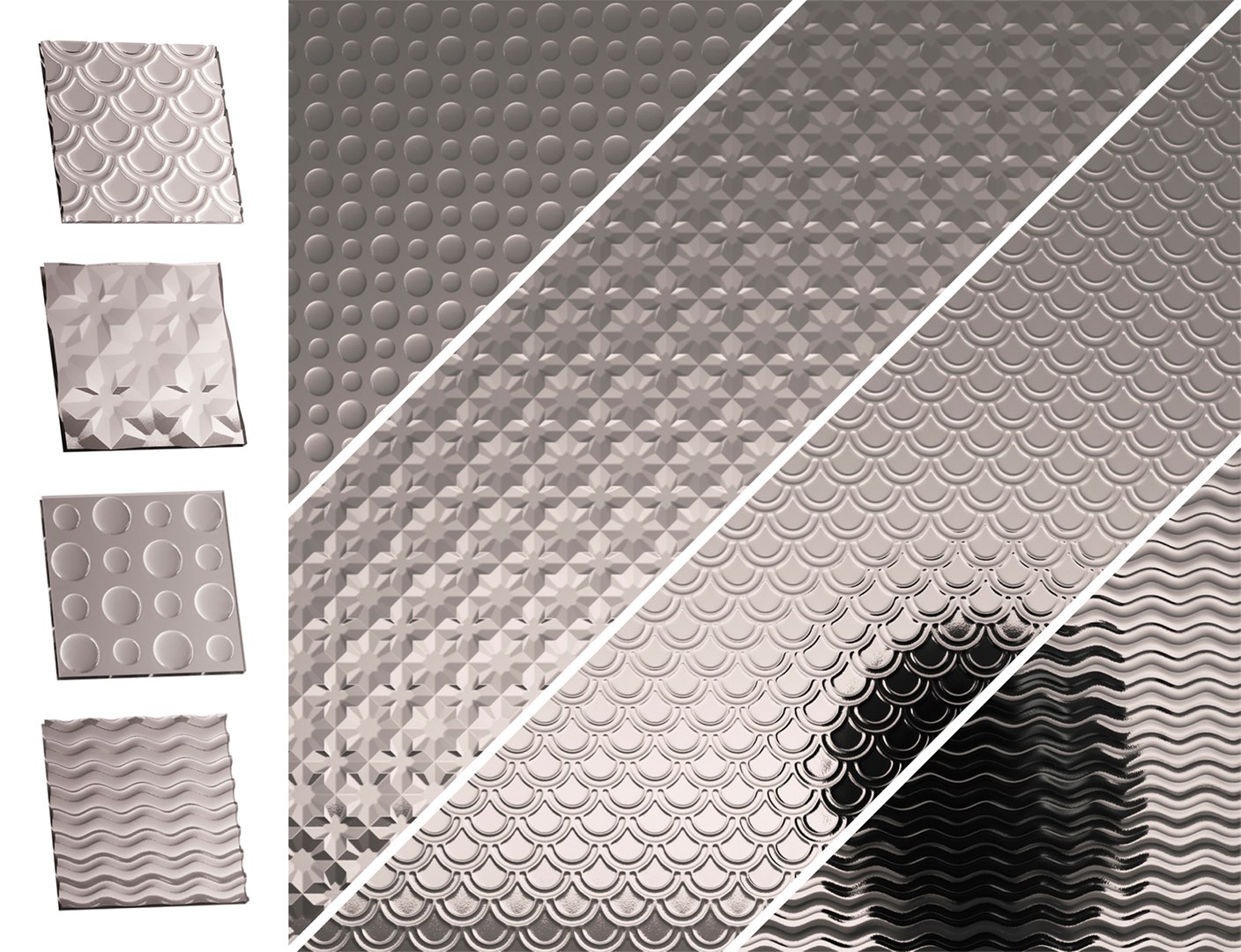 Fluted Glass Set 09 3D Model - TurboSquid 1905606