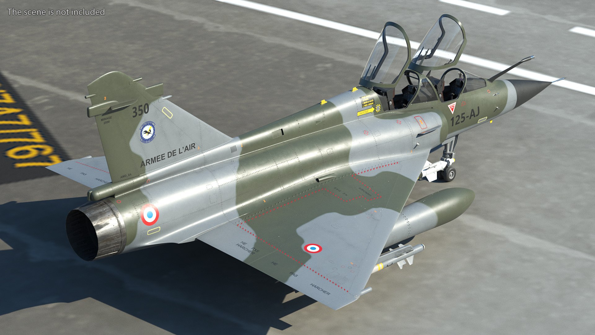 Dassault Mirage 2000N Tactical Bomber with Armament Camouflage 3D ...