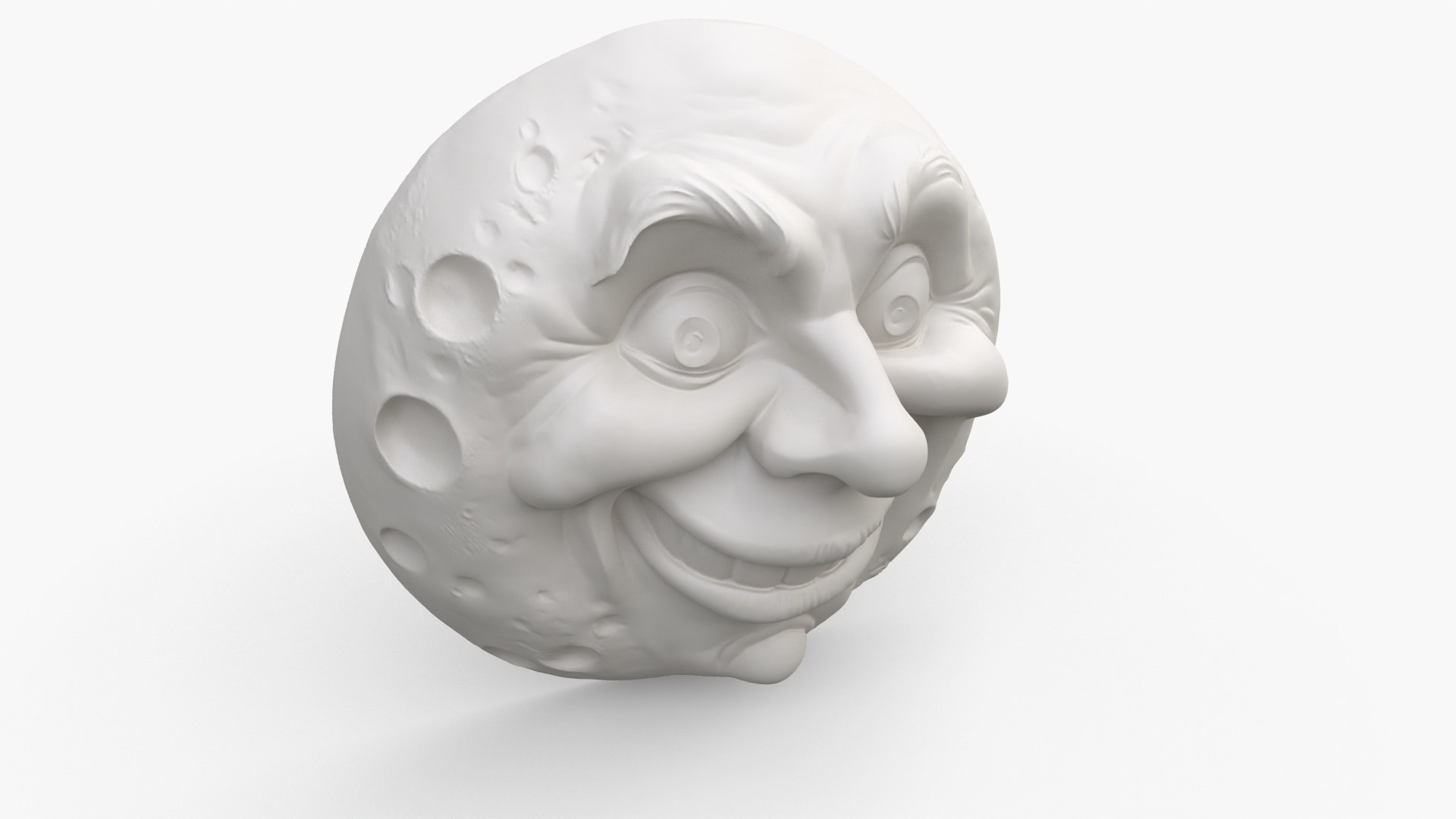 3D Moon Face 2 Model - TurboSquid 2214443