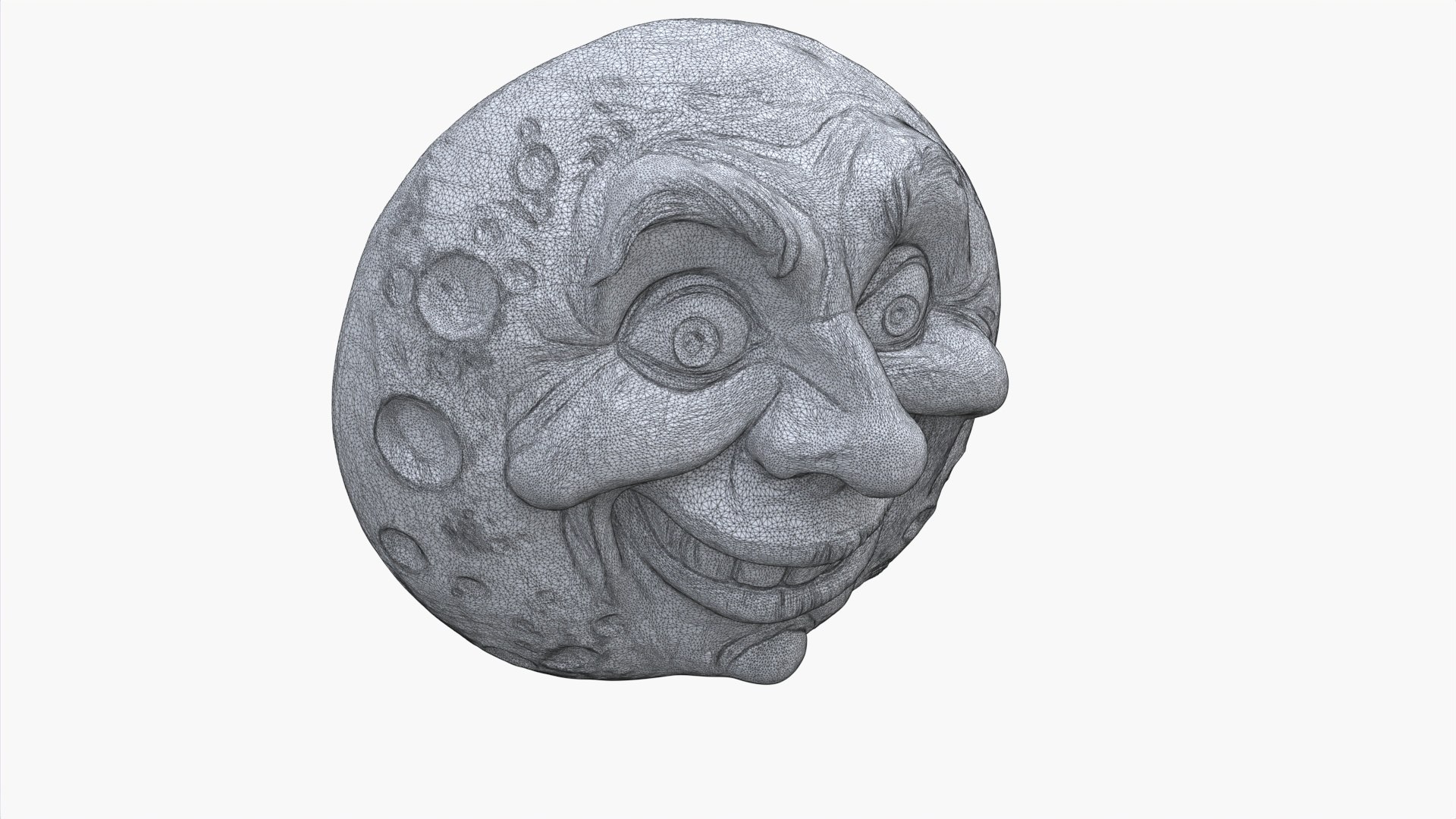 3D Moon Face 2 Model - TurboSquid 2214443