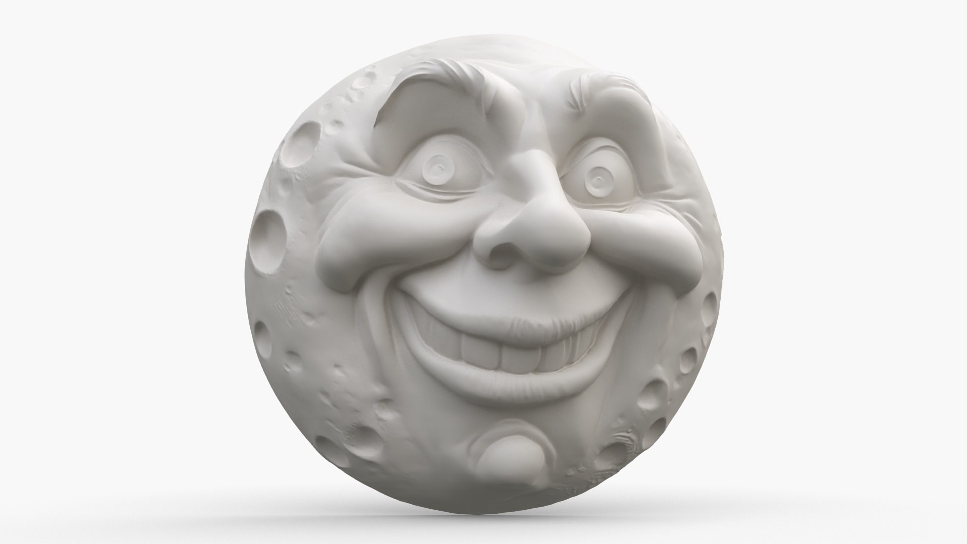 3D Moon Face 2 Model - TurboSquid 2214443