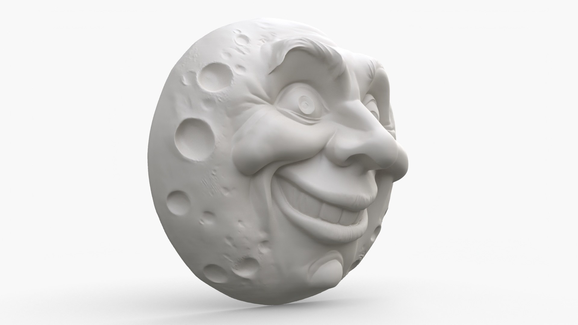 3D Moon Face 2 Model - TurboSquid 2214443