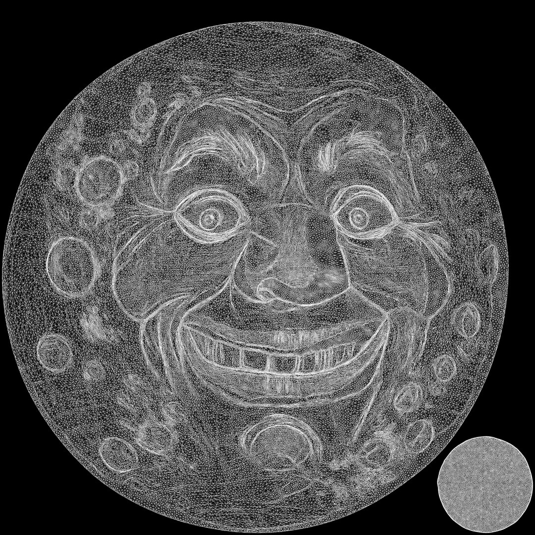 3D Moon Face 2 Model - TurboSquid 2214443
