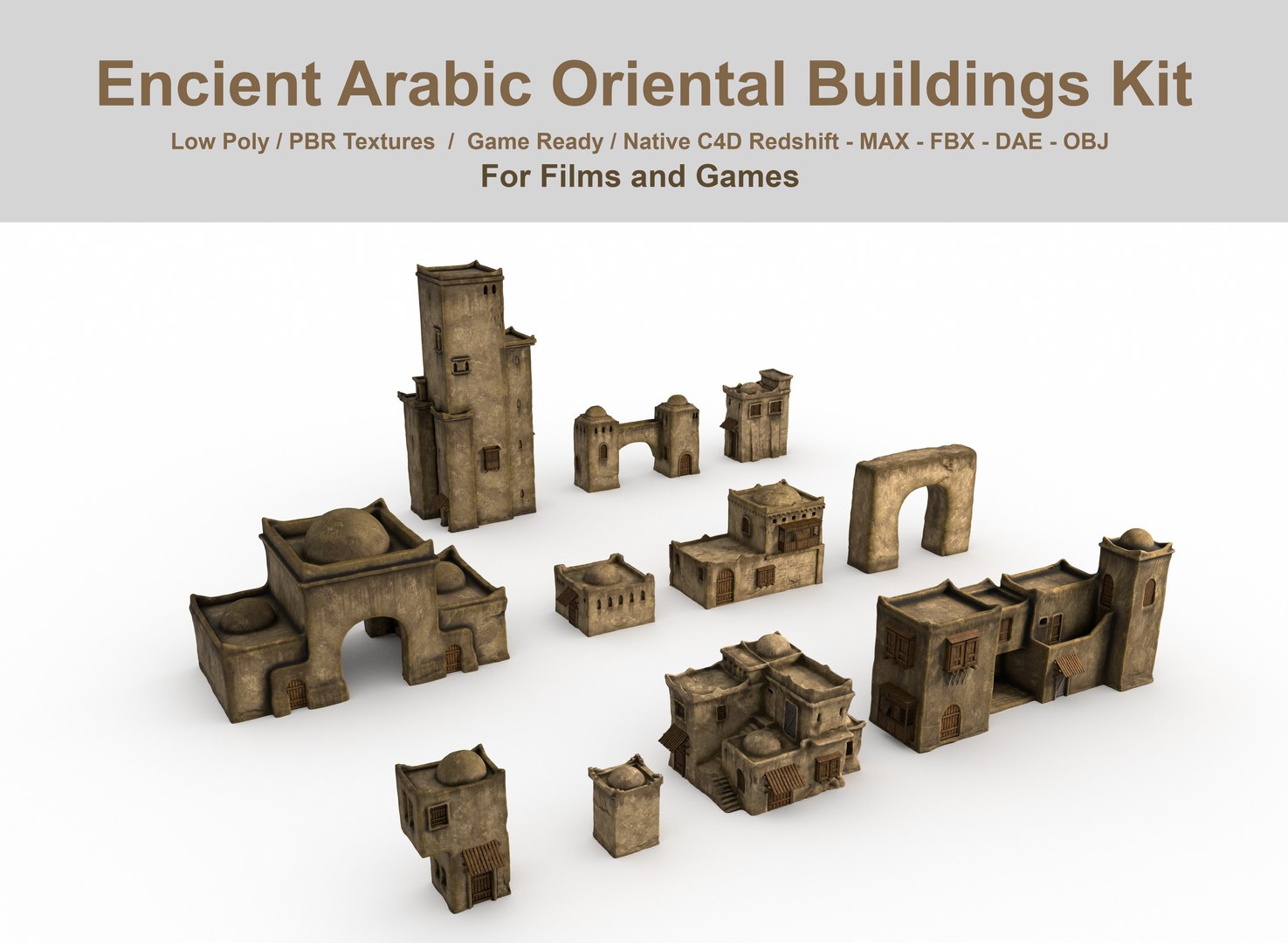 Encient Arabic Oriental Kit 3D - TurboSquid 1577490