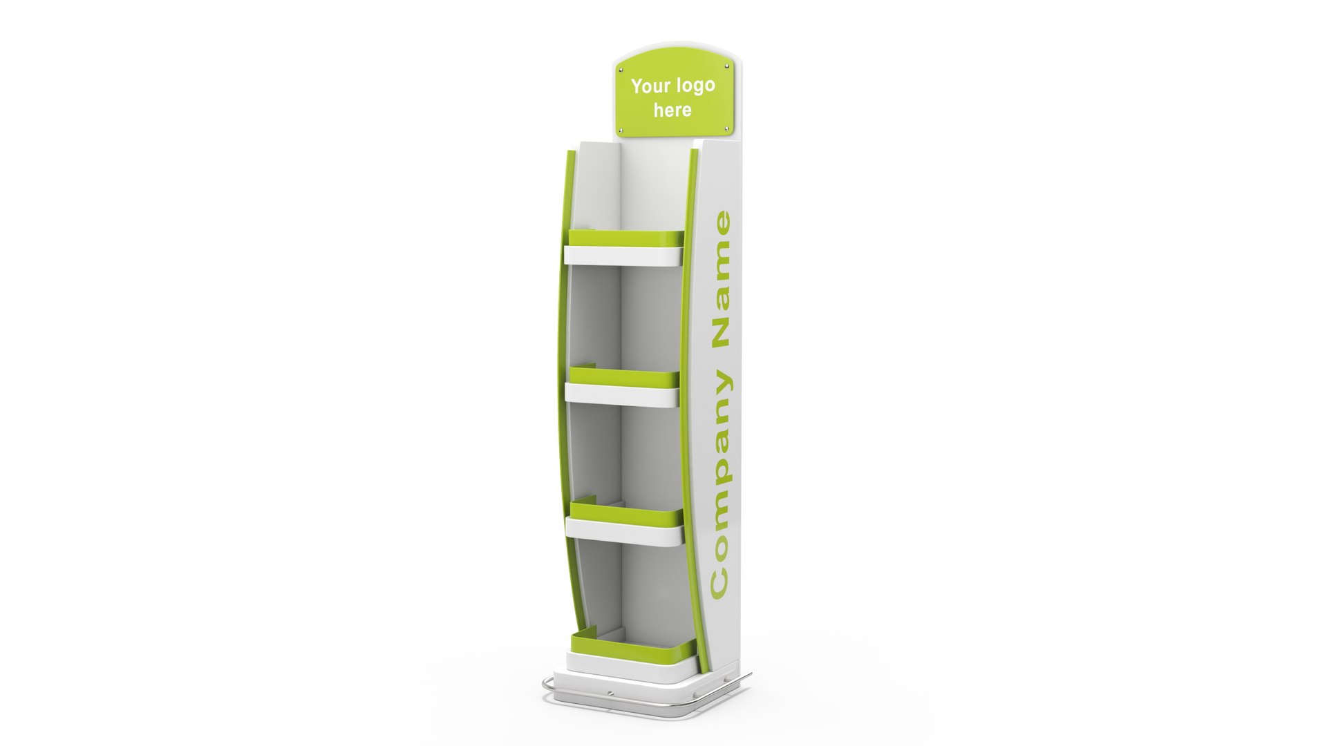Retail Floor Standing Display White Green Mockup 3D - TurboSquid 2097716