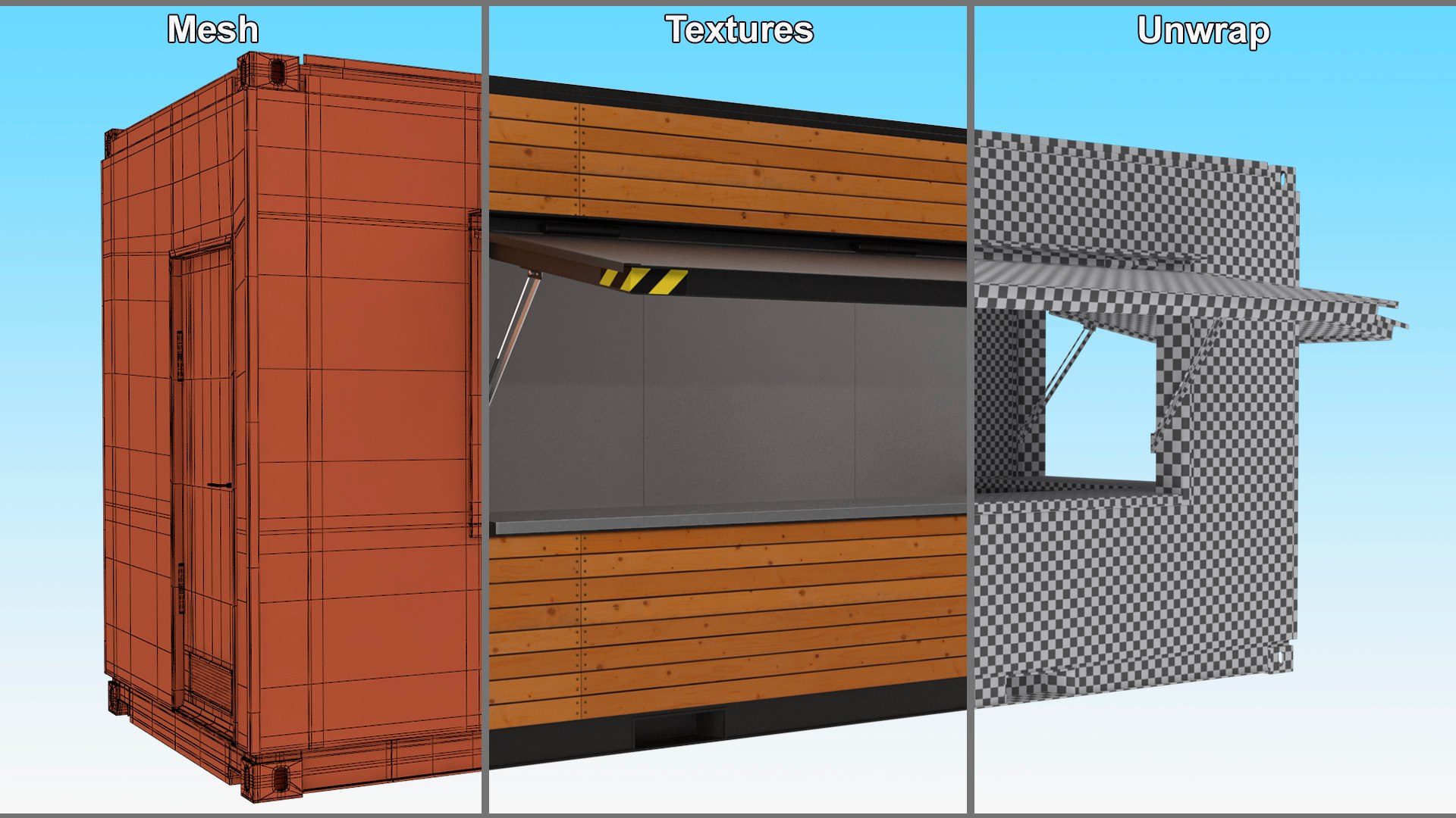 Custom Shipping Container Cafe model - TurboSquid 2167666