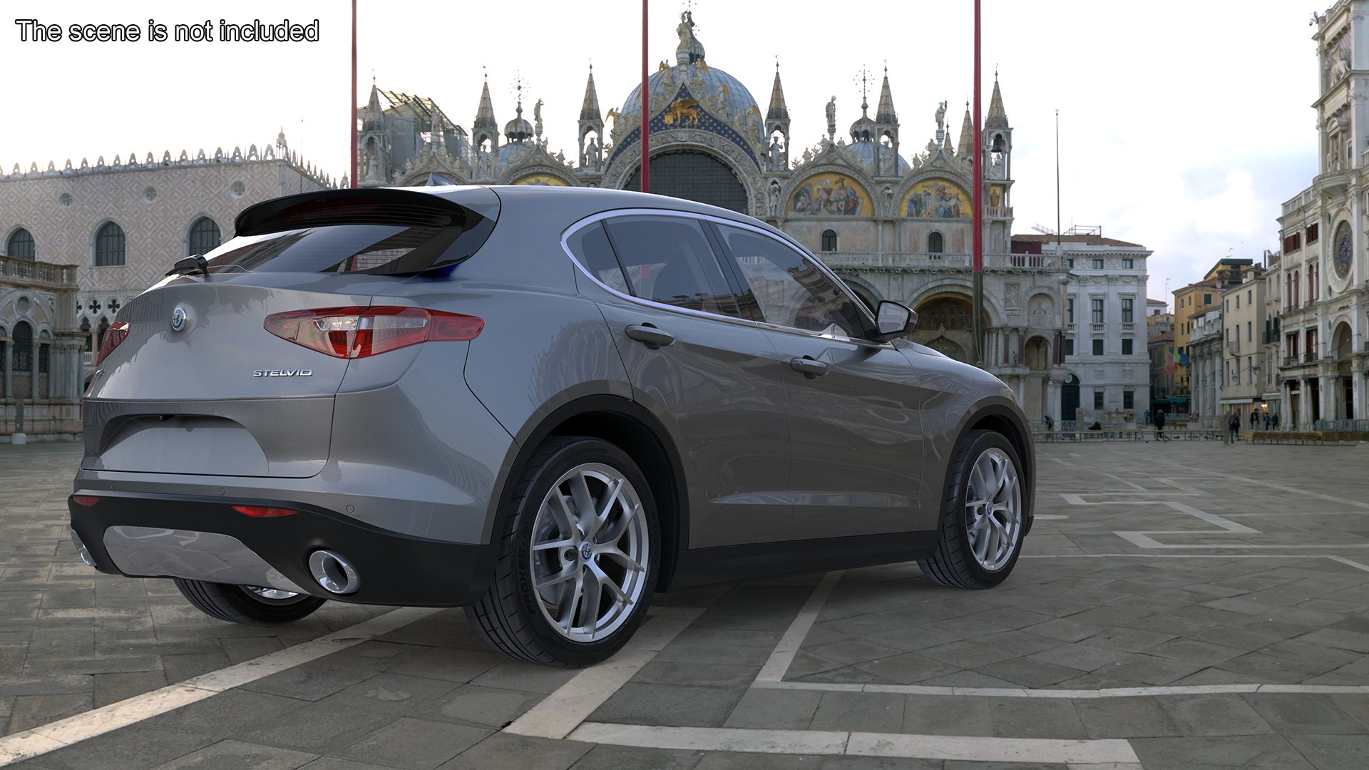 Silver Alfa Romeo Stelvio Simplified 3D Model - TurboSquid 2381745
