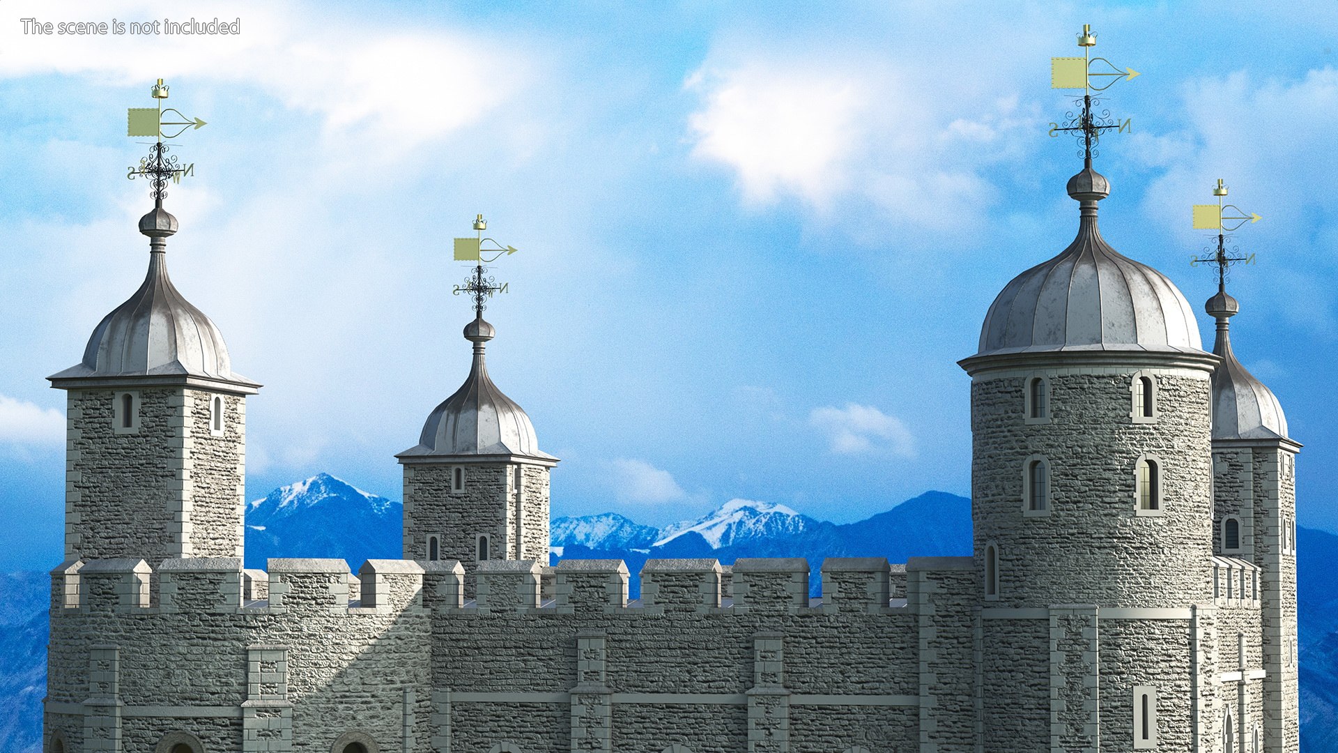 Round Tower Of Castle With Weather Vane 3D Model - TurboSquid 1816850