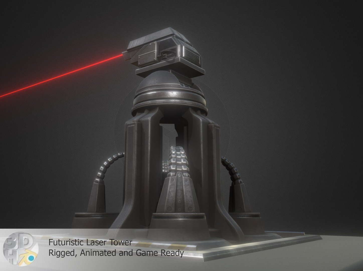 futuristic laser tower 3d 3ds