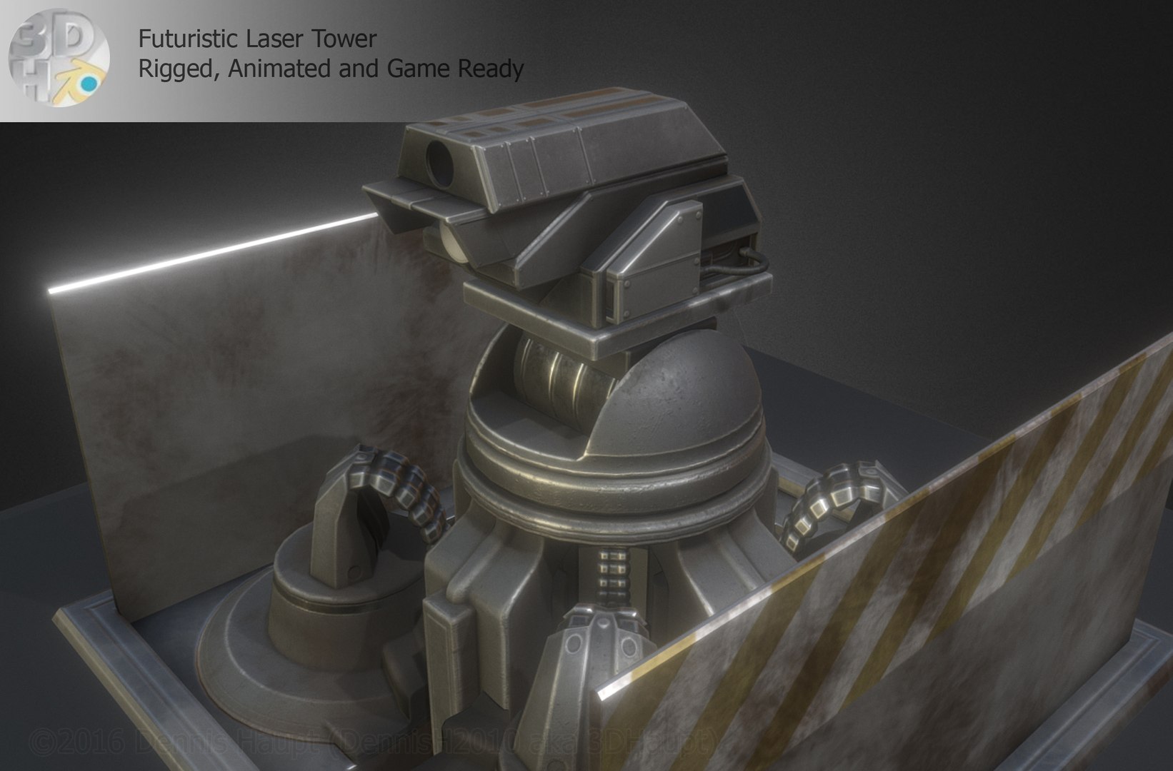 futuristic laser tower 3d 3ds