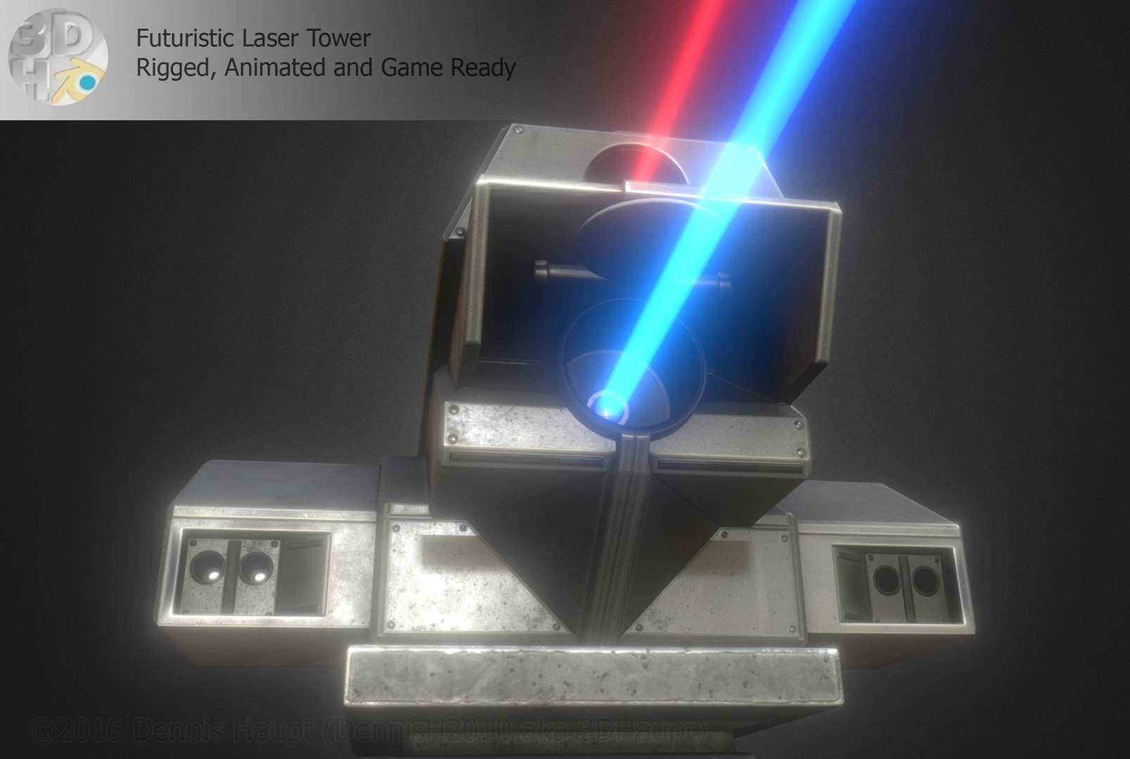 futuristic laser tower 3d 3ds