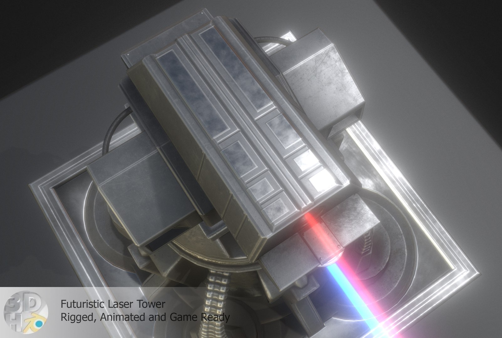 futuristic laser tower 3d 3ds