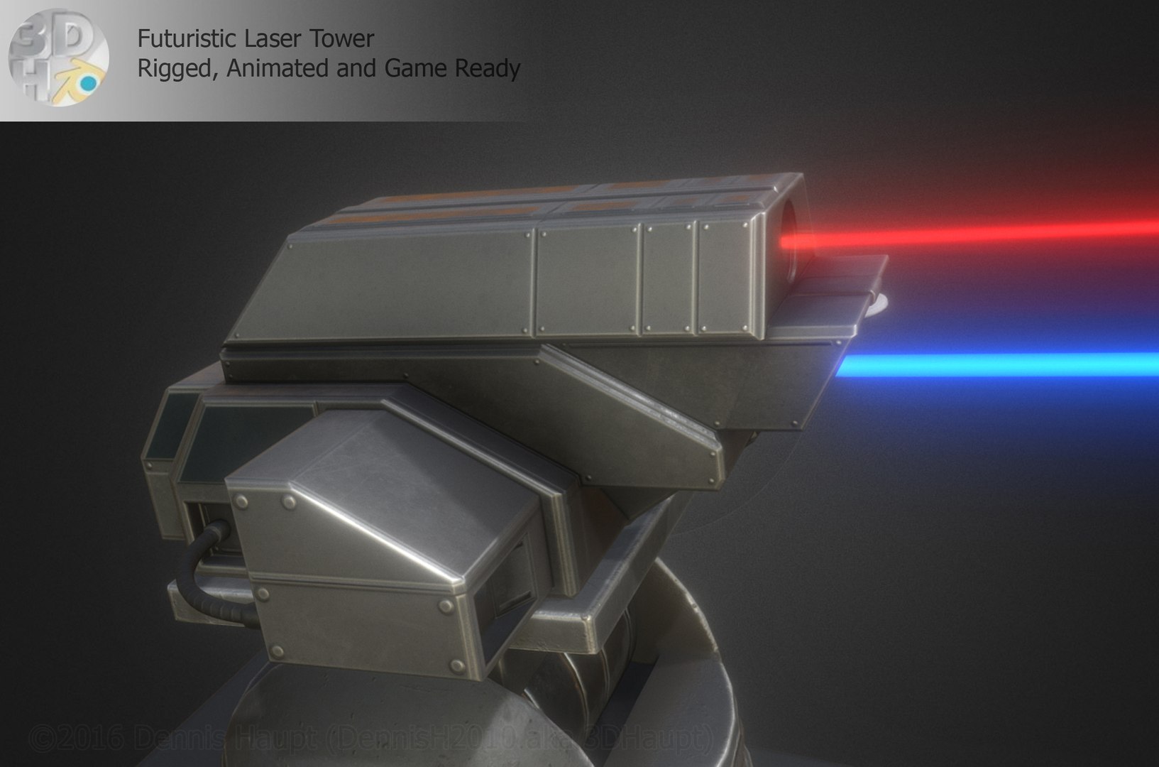 futuristic laser tower 3d 3ds