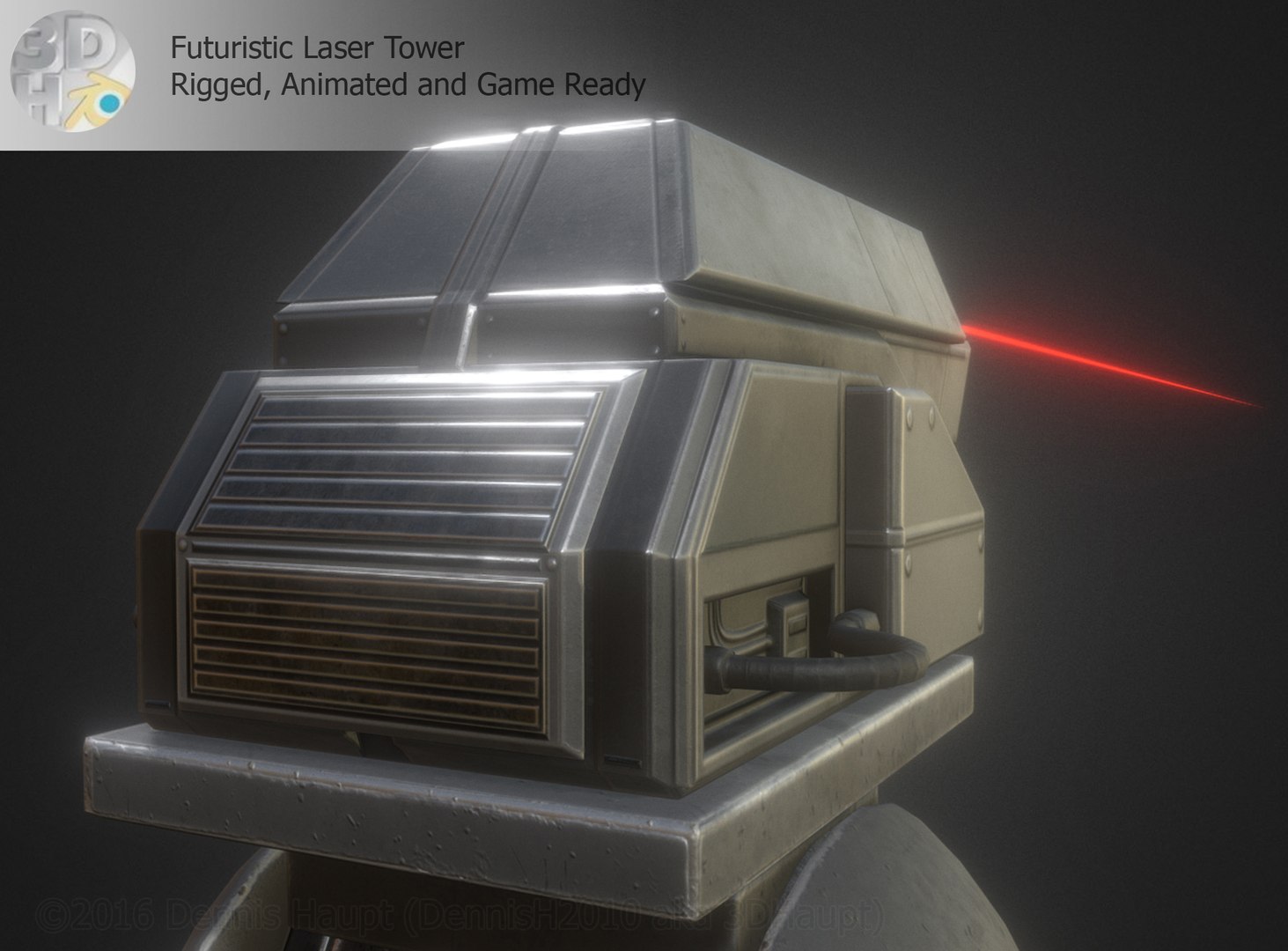 futuristic laser tower 3d 3ds