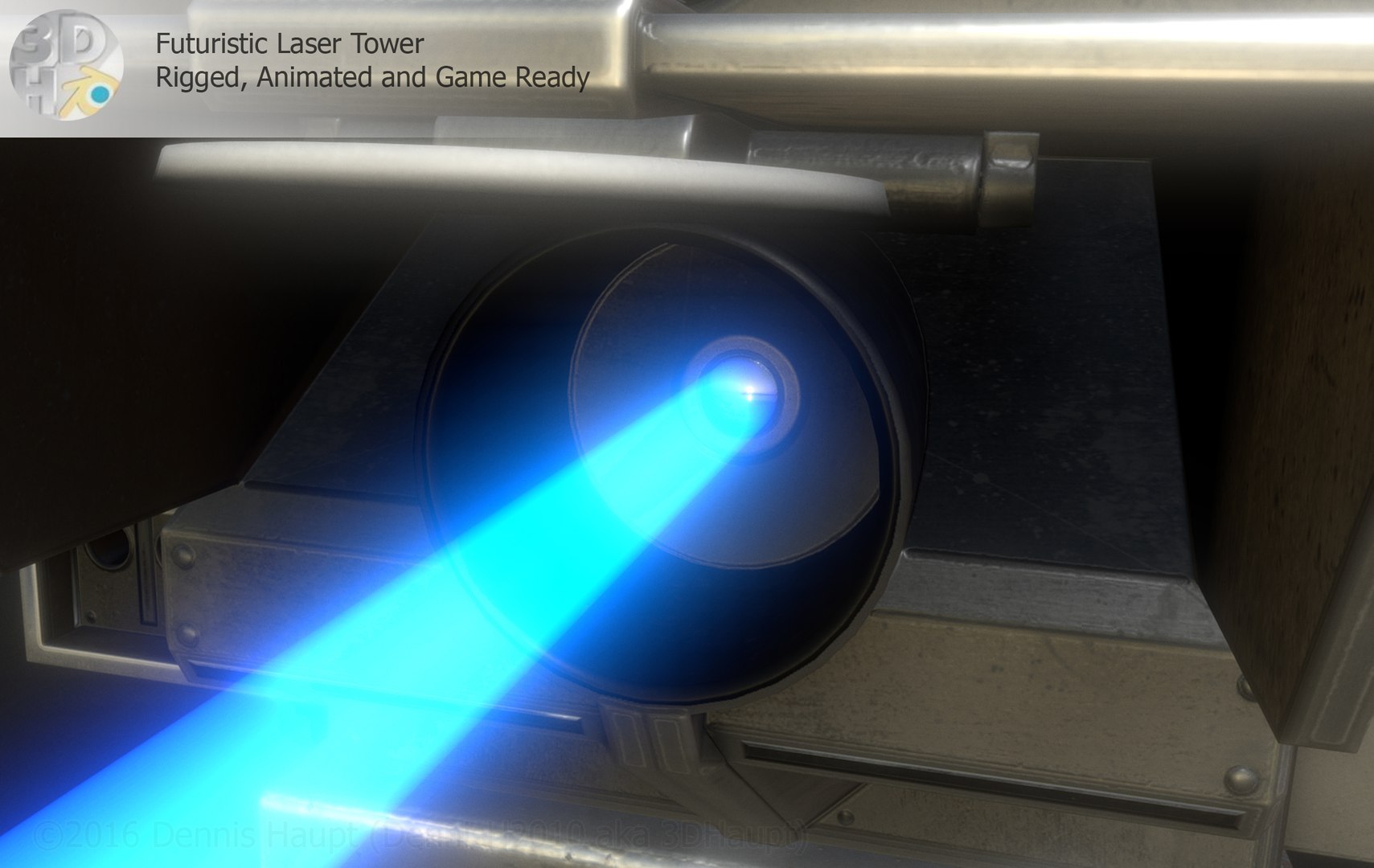 futuristic laser tower 3d 3ds