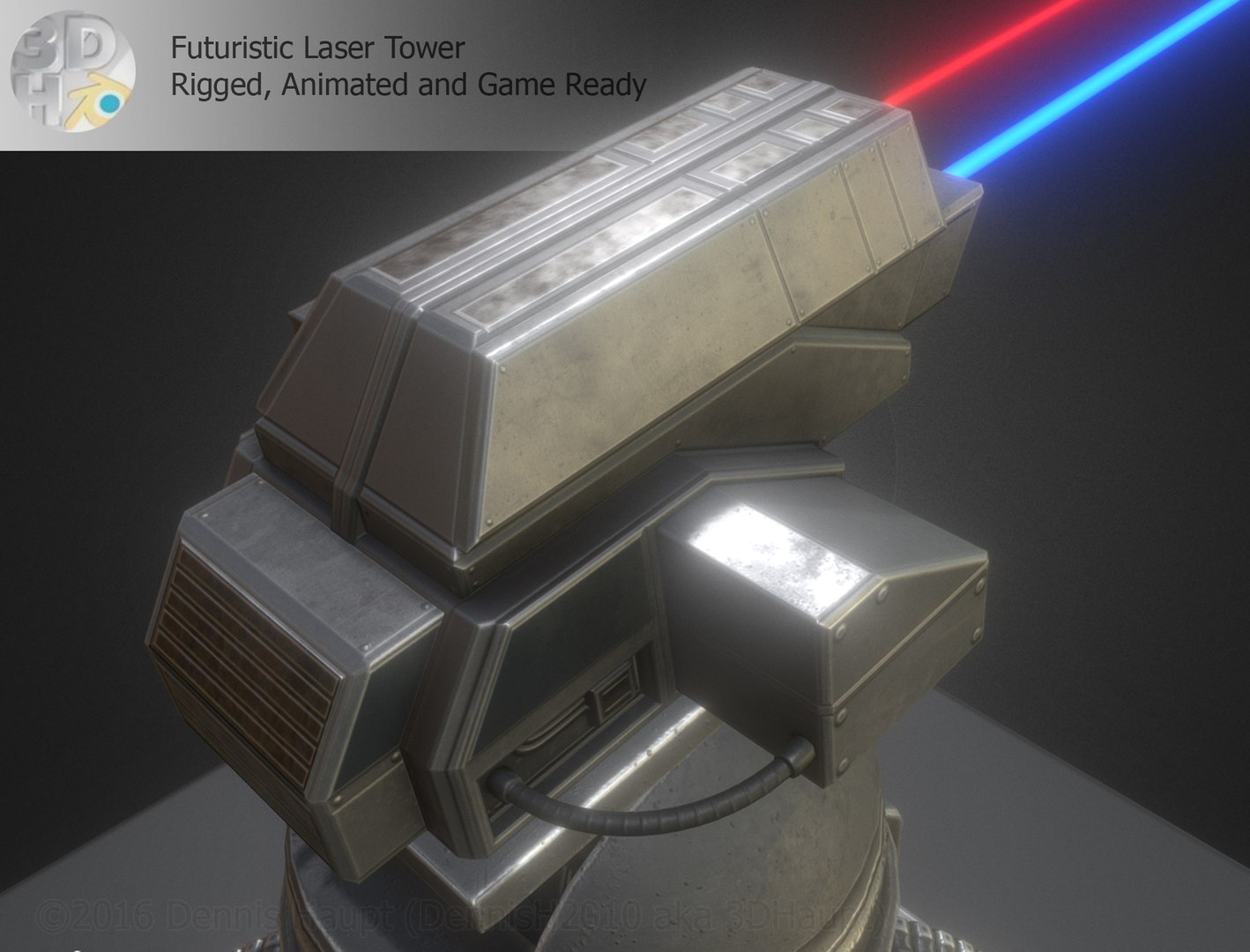 futuristic laser tower 3d 3ds