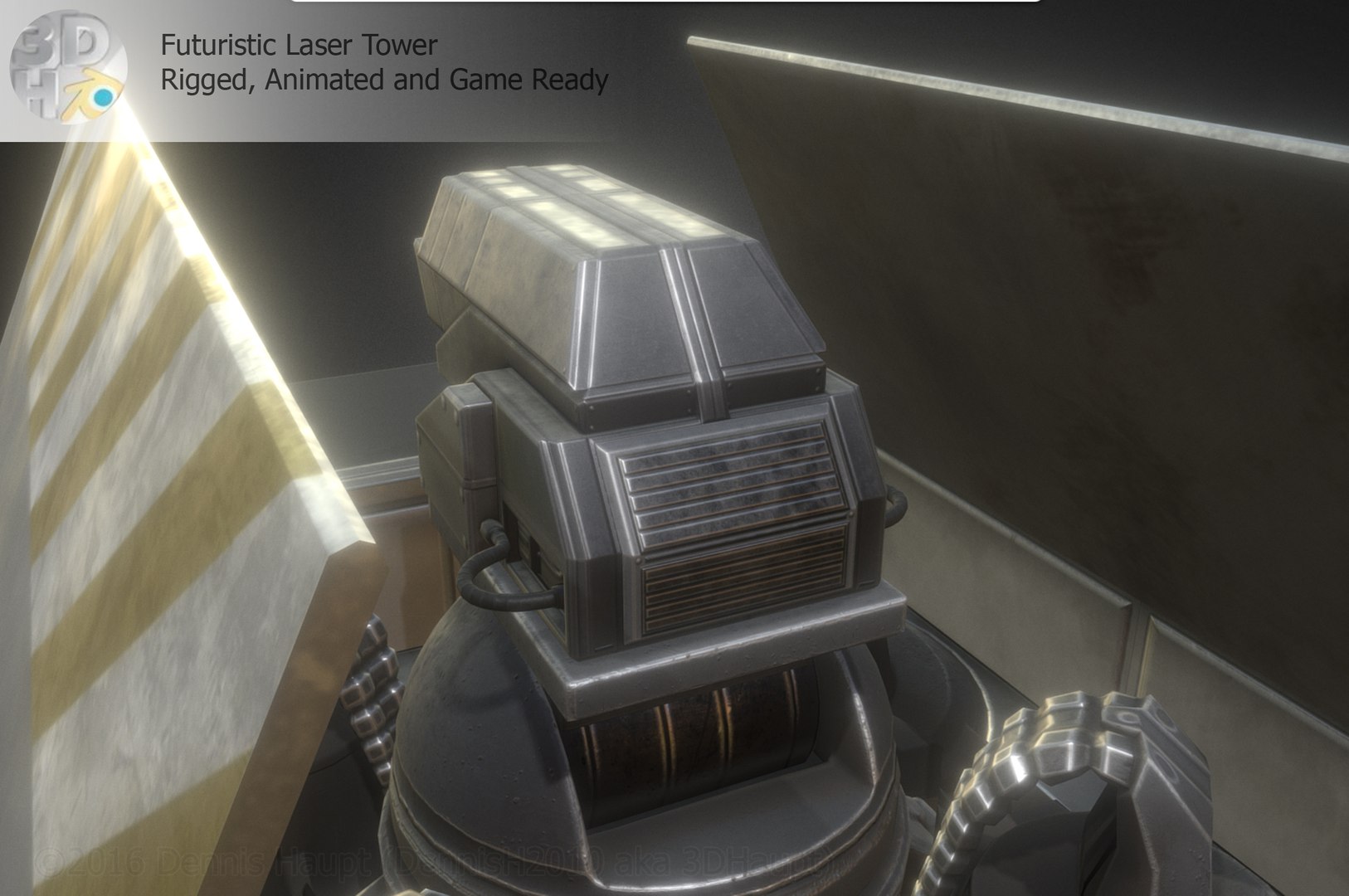 futuristic laser tower 3d 3ds