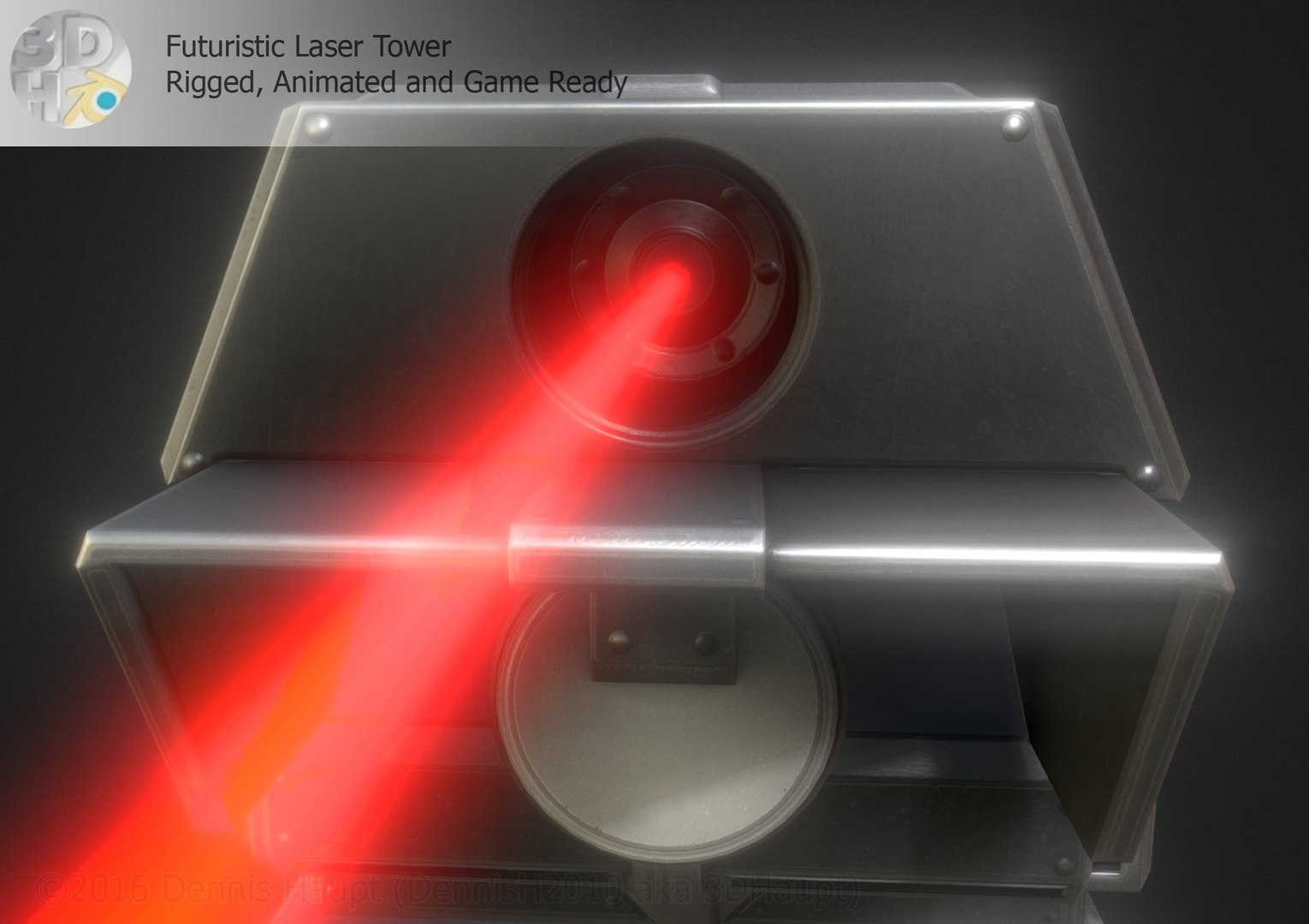 futuristic laser tower 3d 3ds