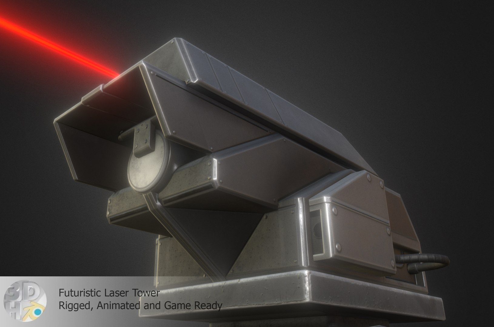futuristic laser tower 3d 3ds