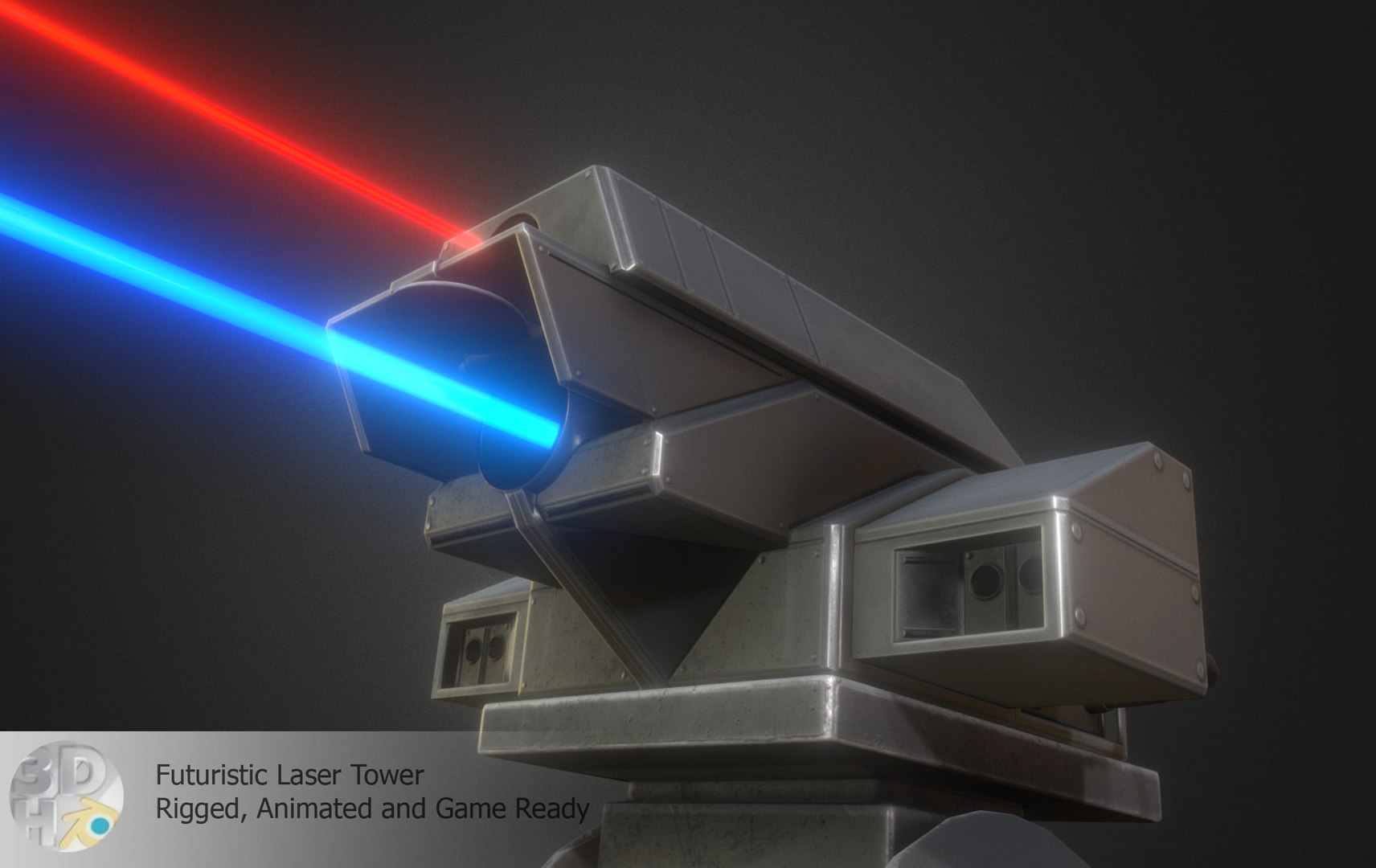 futuristic laser tower 3d 3ds