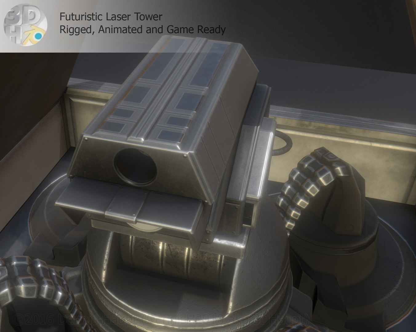 futuristic laser tower 3d 3ds