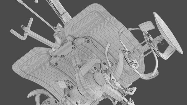 3D tiller gasoline engine - TurboSquid 1364405