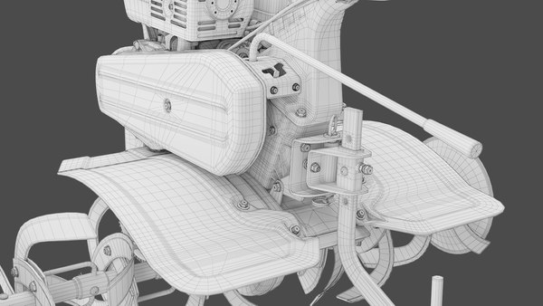 3D tiller gasoline engine - TurboSquid 1364405