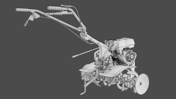 3D tiller gasoline engine - TurboSquid 1364405