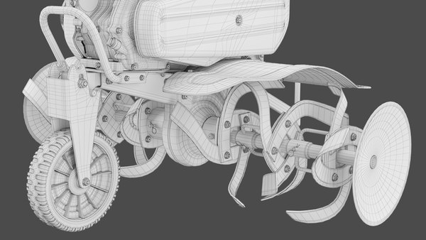 3D tiller gasoline engine - TurboSquid 1364405