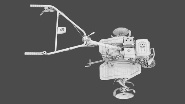 3D tiller gasoline engine - TurboSquid 1364405