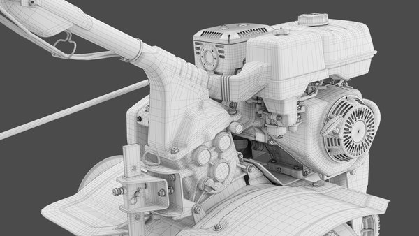 3D tiller gasoline engine - TurboSquid 1364405