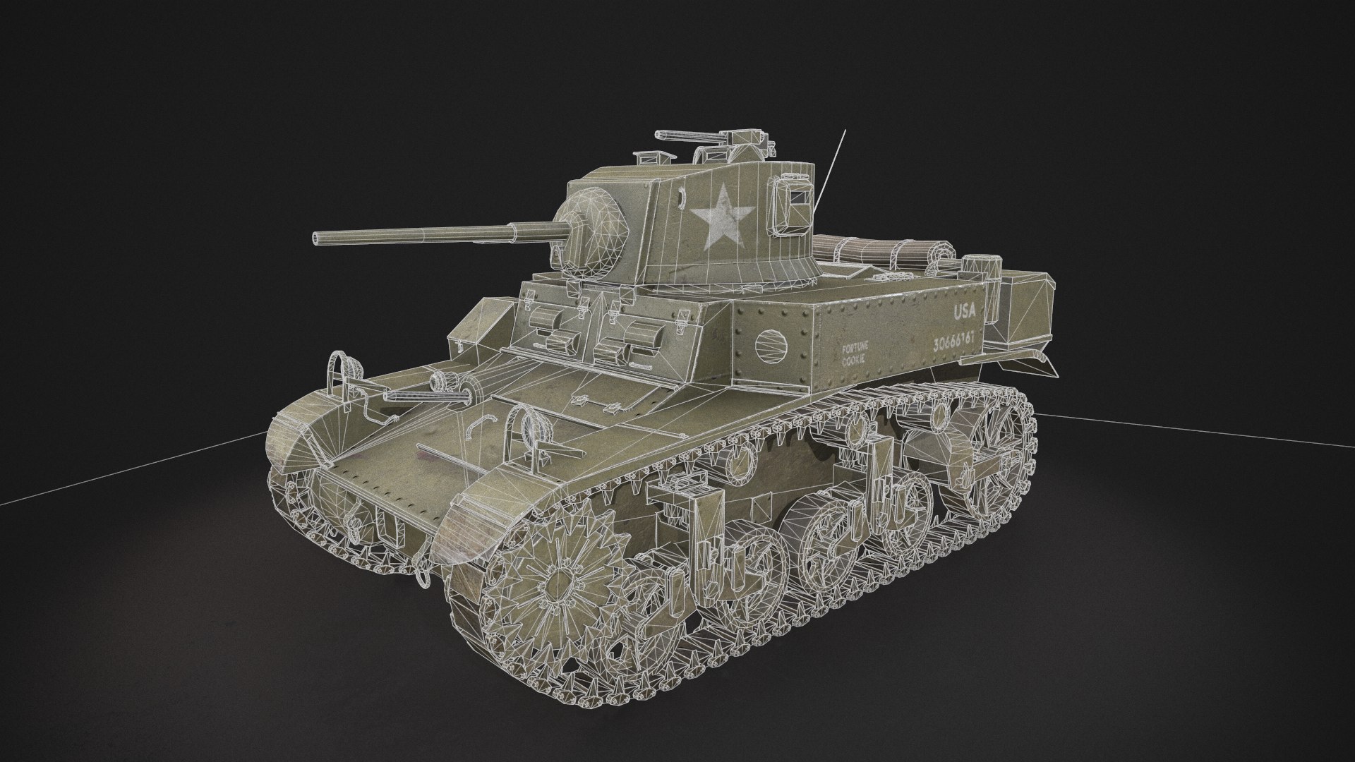 M3 Stuart Light US Tank 3D Model - TurboSquid 2097285