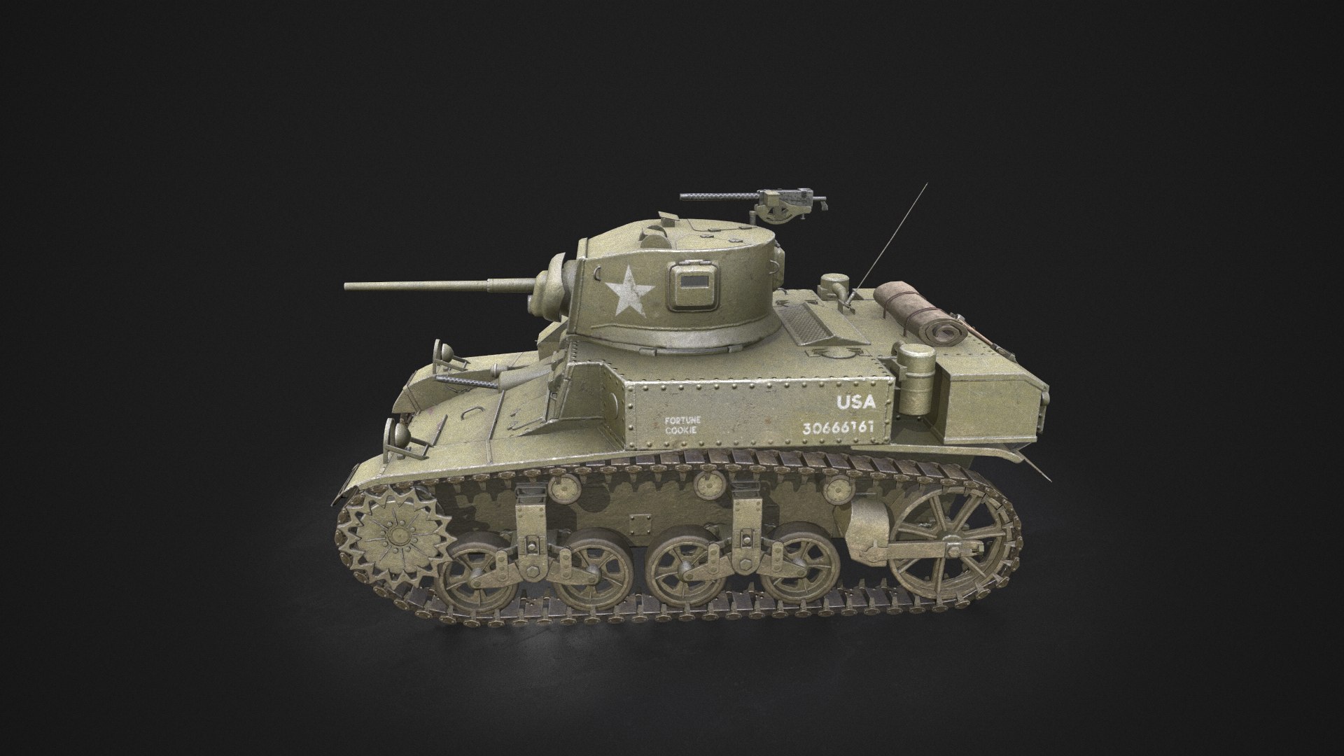 M3 Stuart Light US Tank 3D Model - TurboSquid 2097285