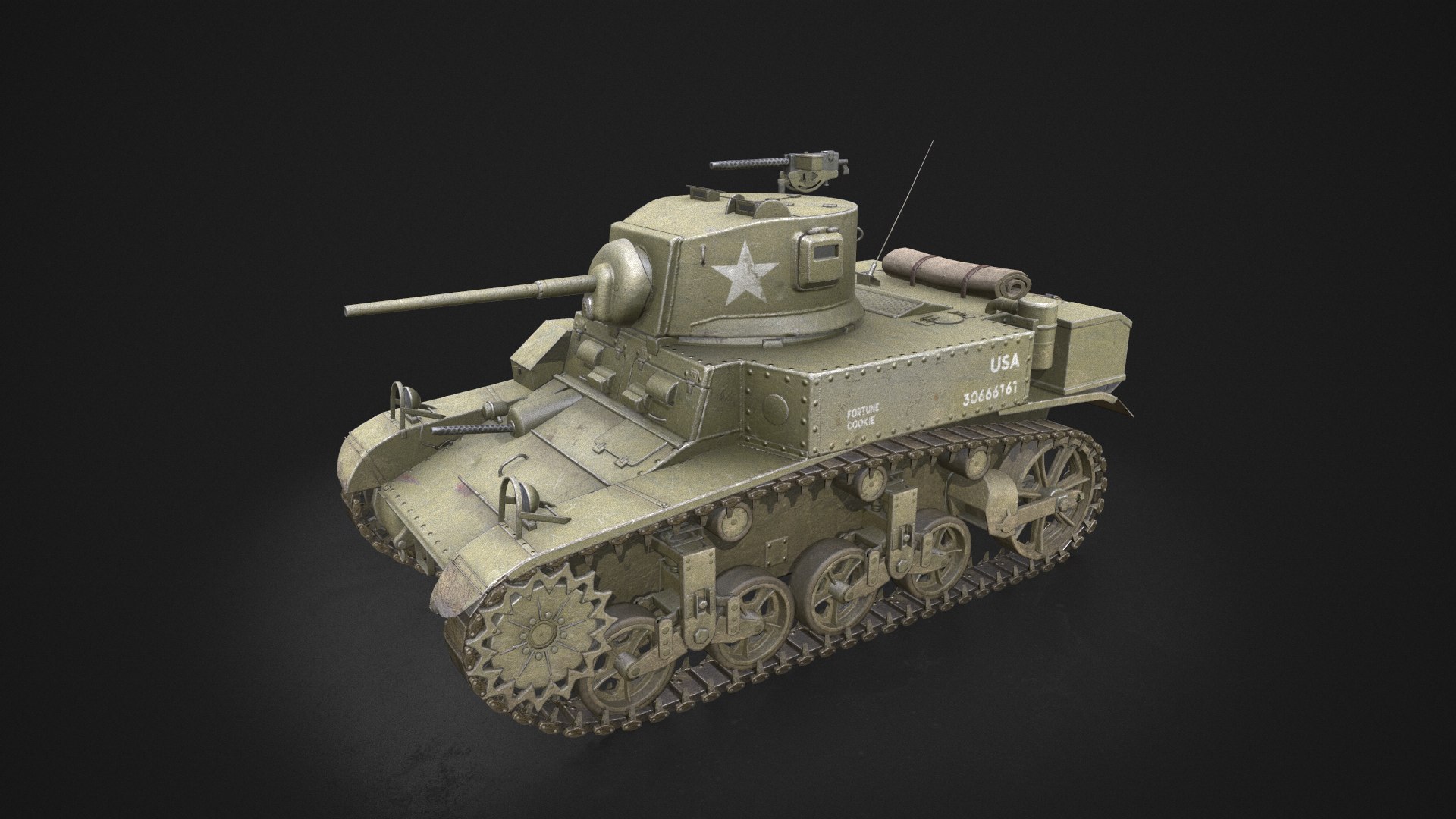 M3 Stuart Light US Tank 3D Model - TurboSquid 2097285