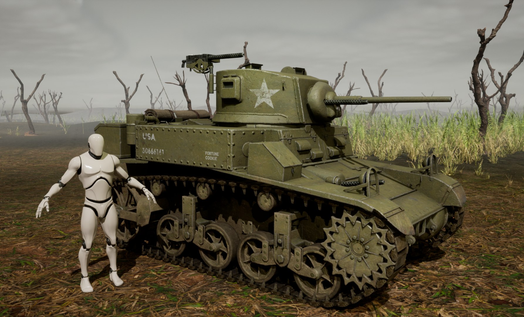 M3 Stuart Light US Tank 3D Model - TurboSquid 2097285