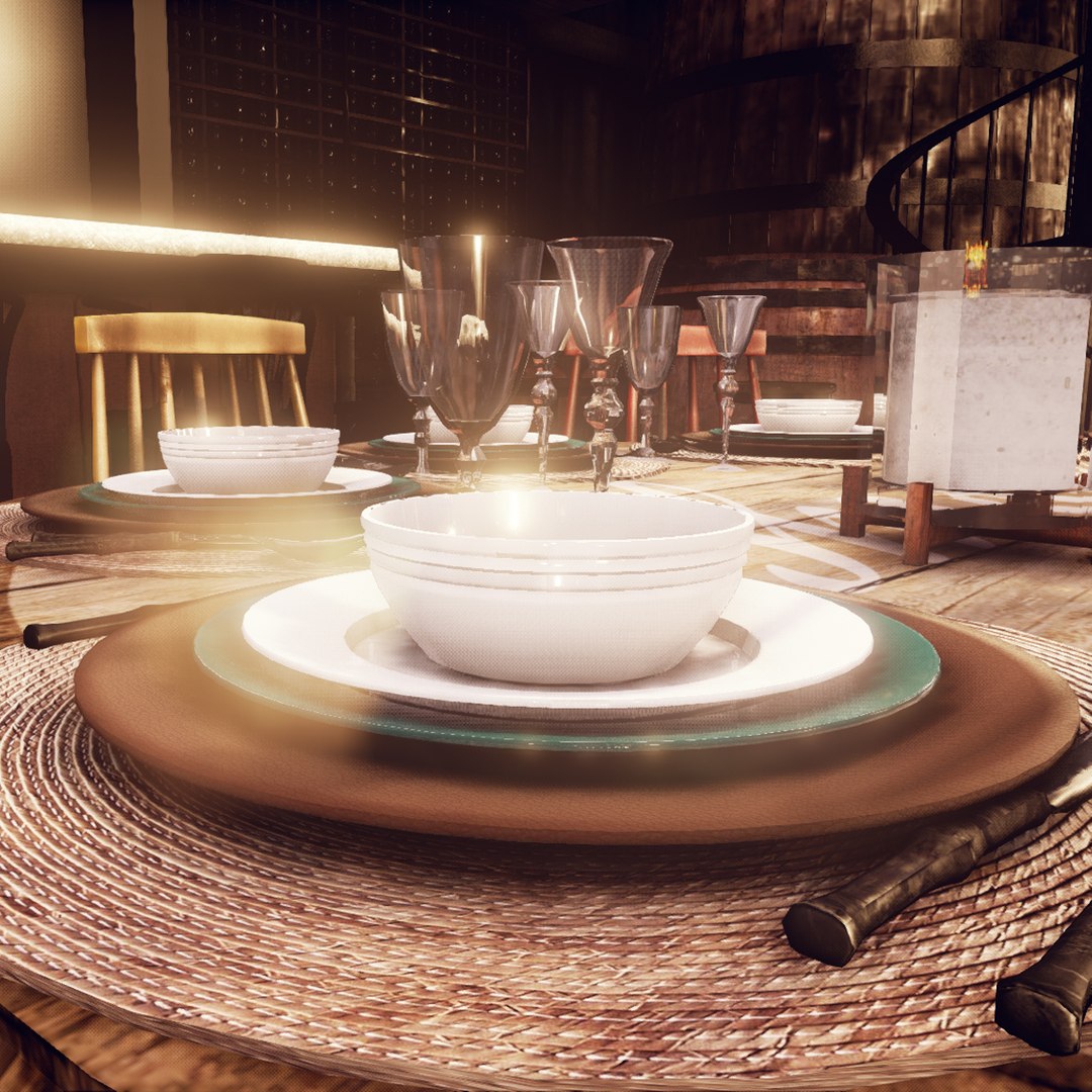 Set Modern Plate Unreal 3d Model