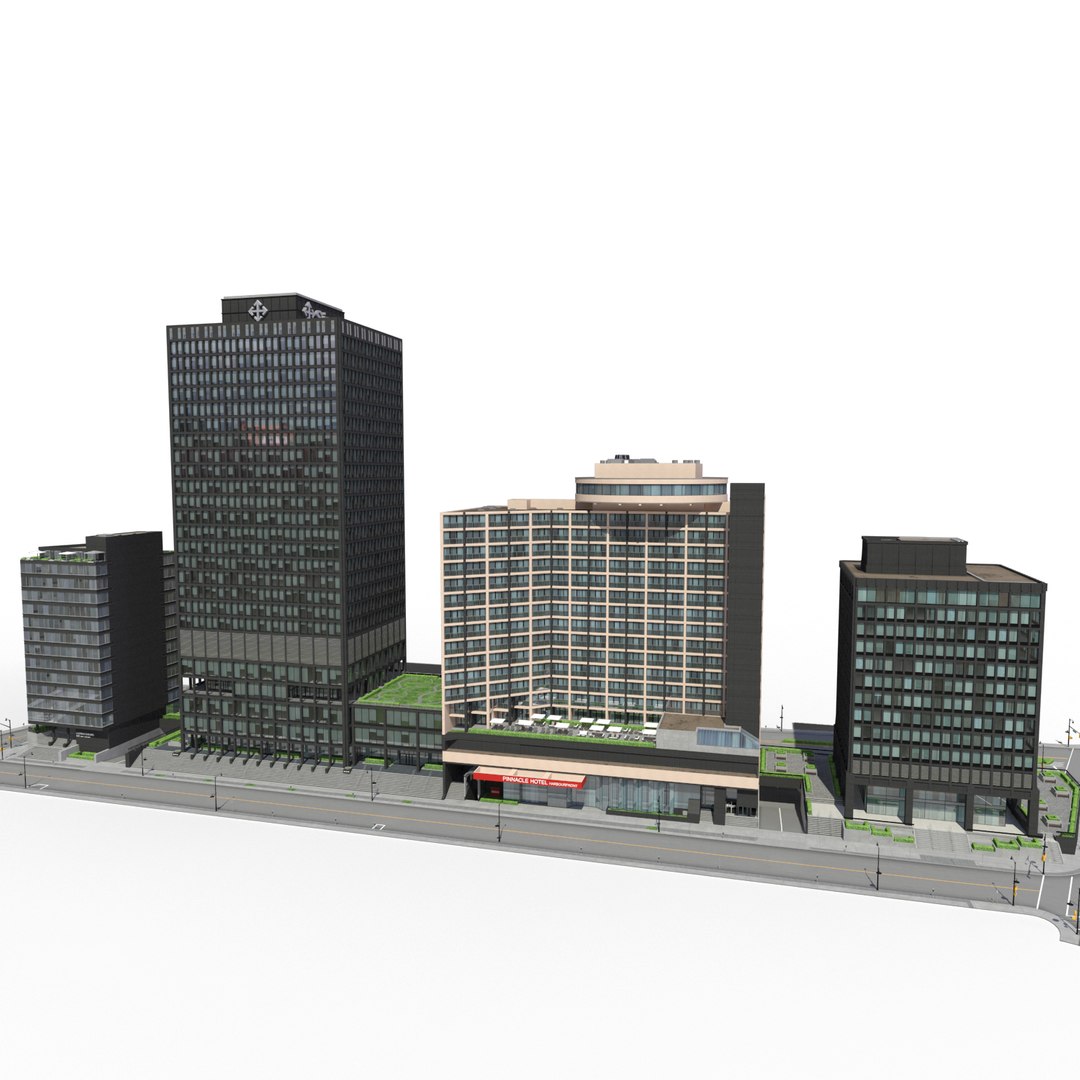 3d block office buildings 5 model