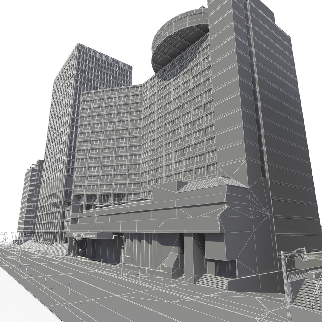 3d block office buildings 5 model