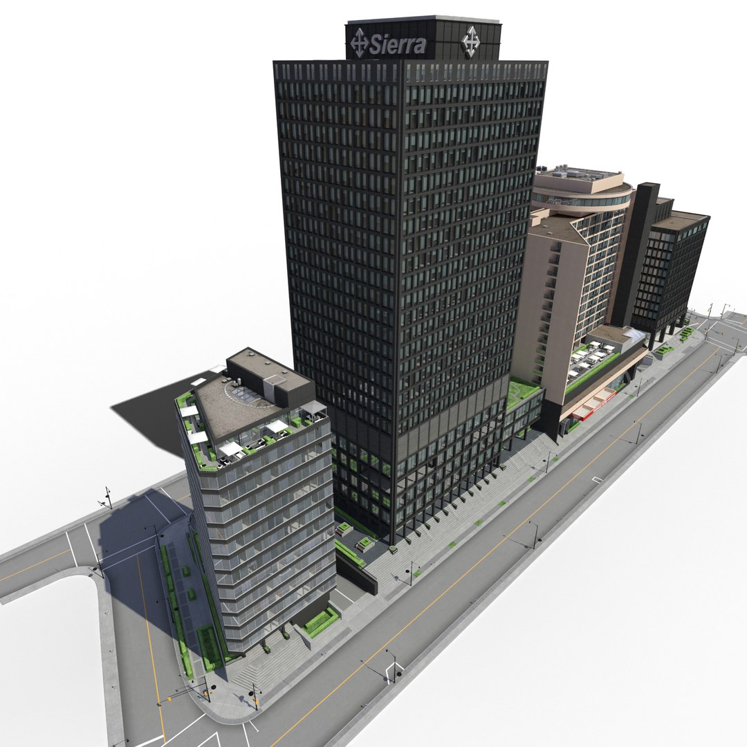 3d block office buildings 5 model