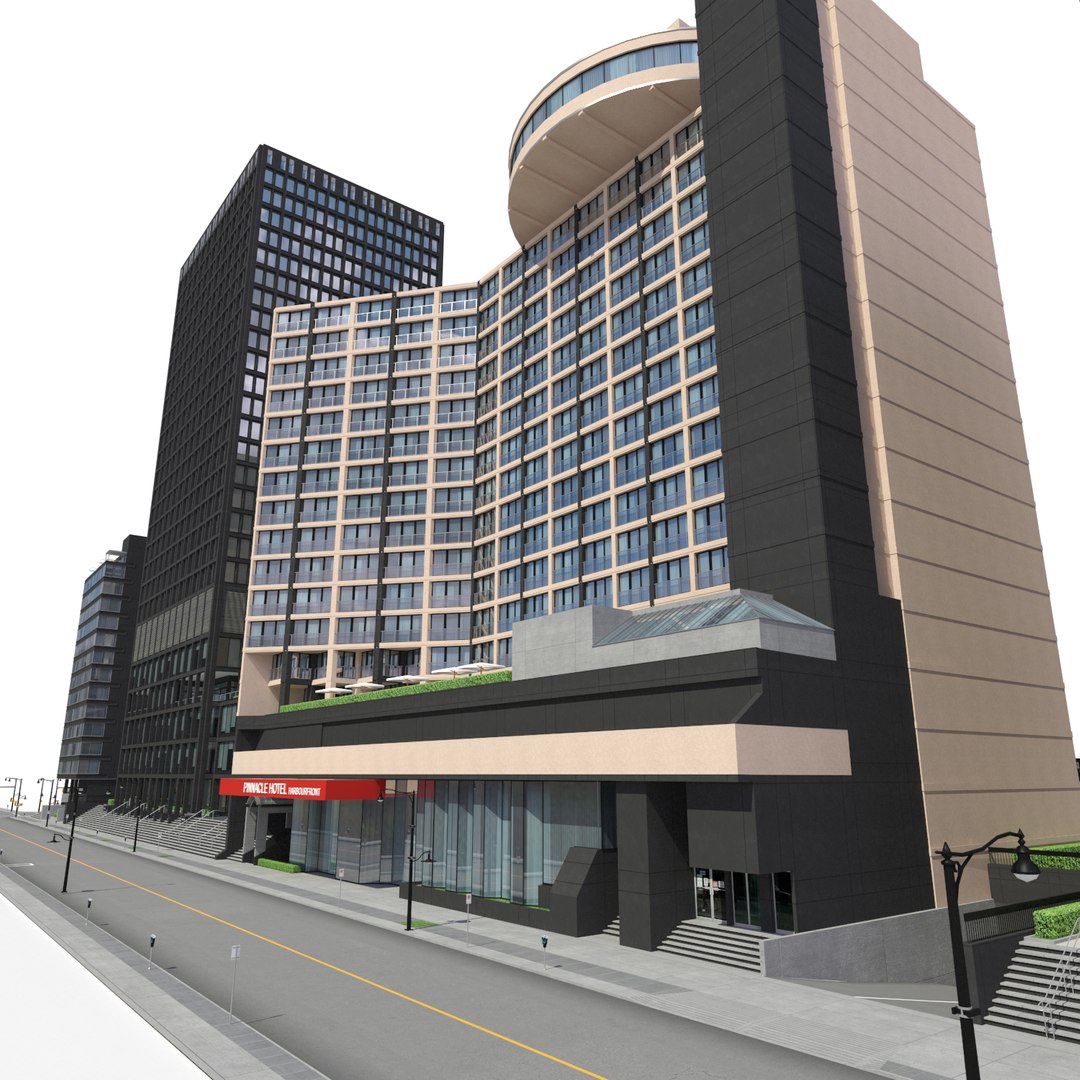 3d block office buildings 5 model