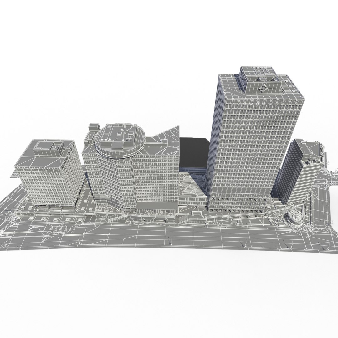 3d block office buildings 5 model